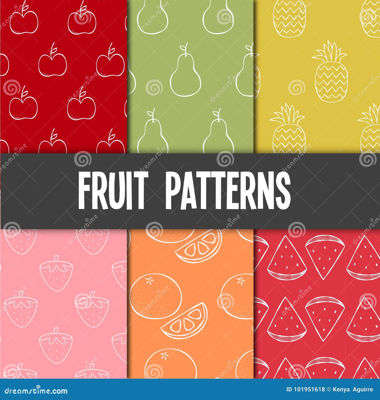 Fruit Patterns stock vector. Illustration of tropical - 101951618