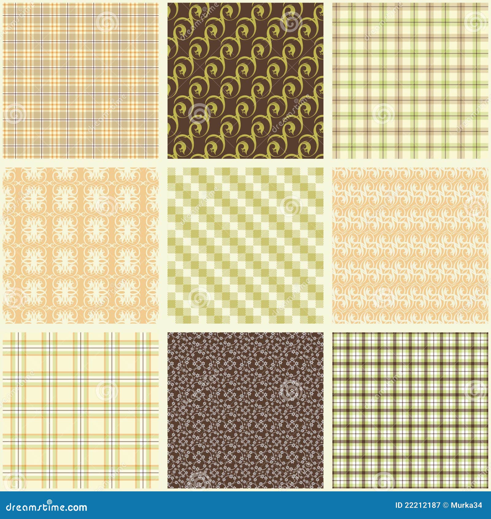 Collection of Seamless Old Patterns Stock Vector - Illustration of ...