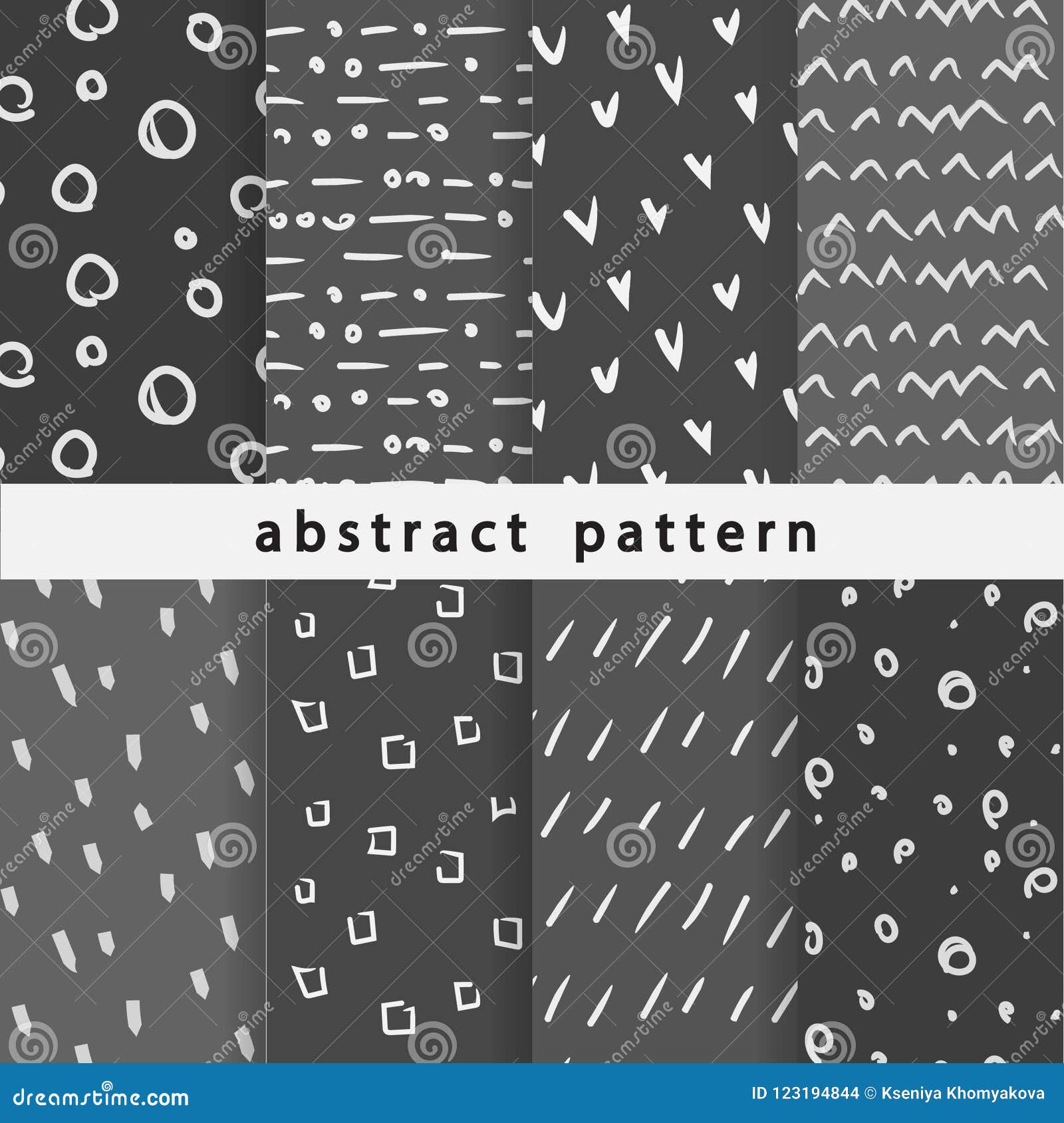 Abstract Hand Drawn Patterns Stock Vector - Illustration of poster ...