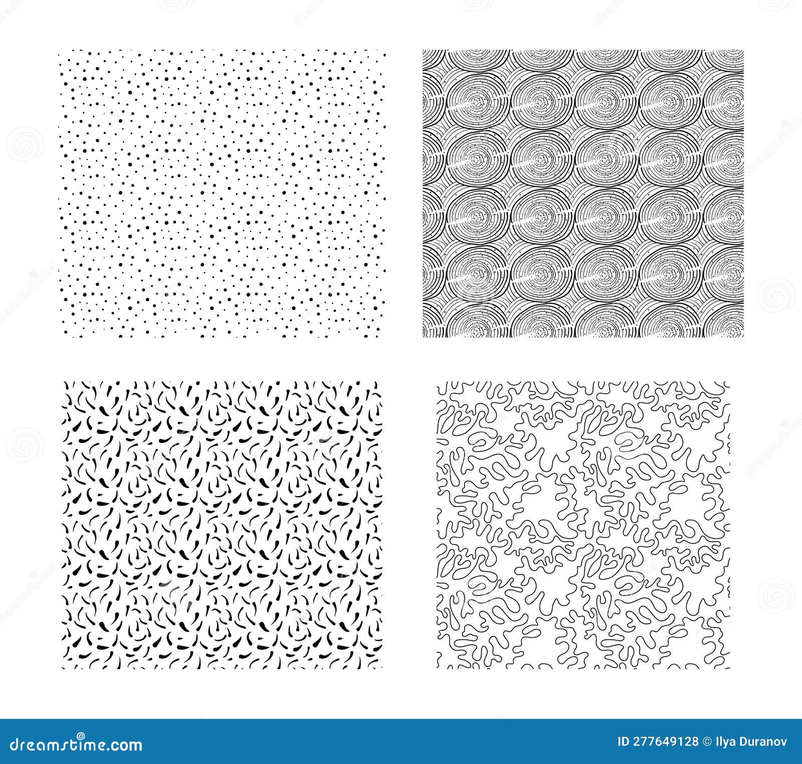 Collection of Seamless Patterns with Abstract Shapes. Backgrounds with ...