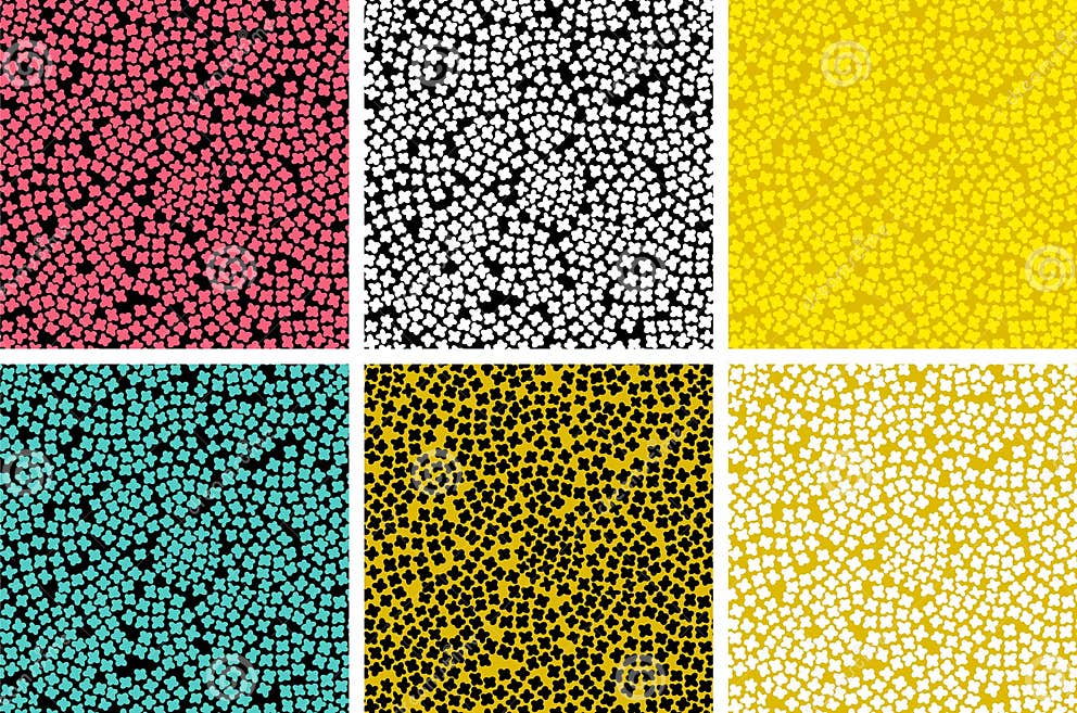 Collection of Seamless Patterns in Different Color Combinations. Vector ...