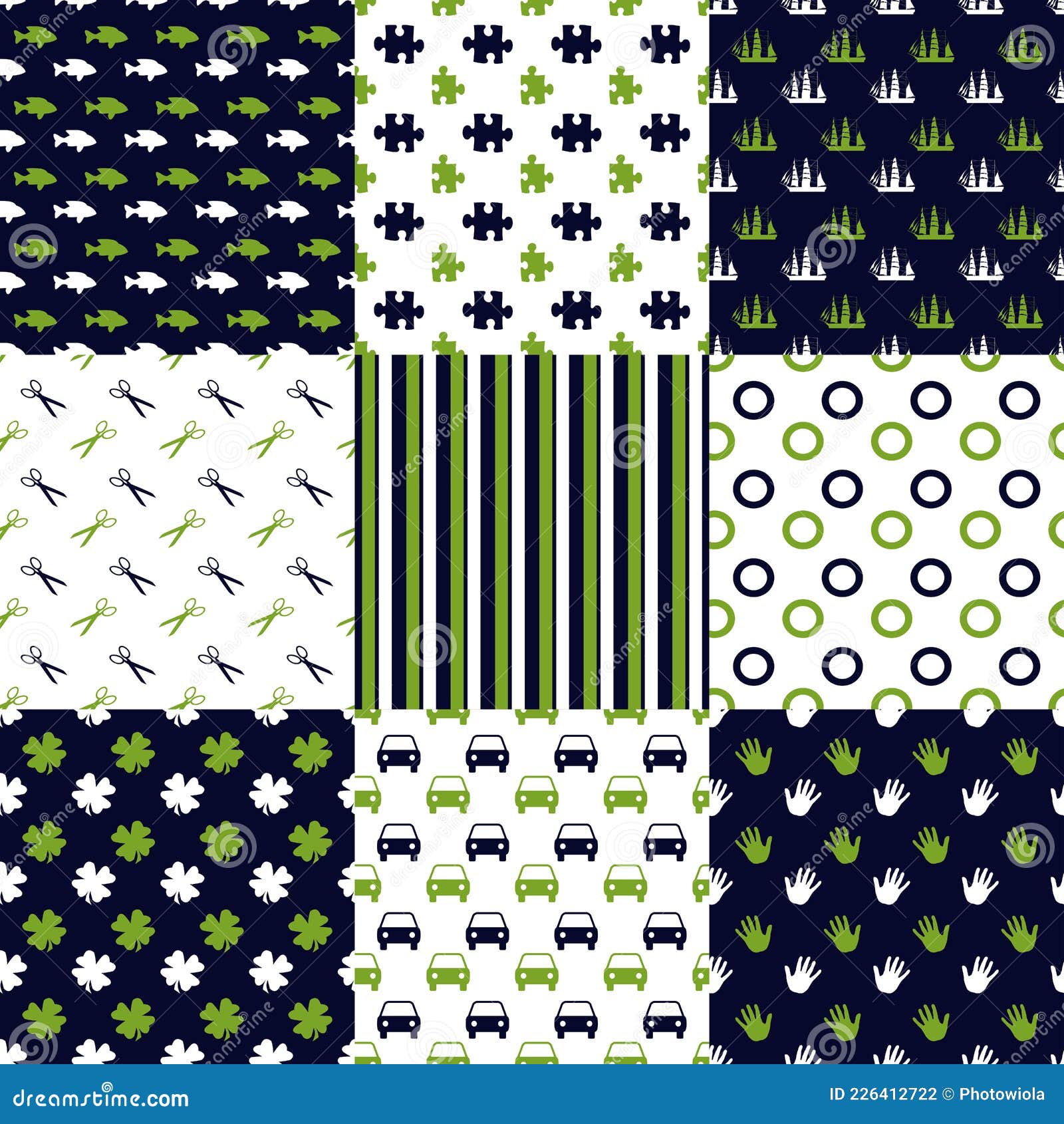 Collection of Seamless Patterns for Kids. Stock Vector - Illustration ...