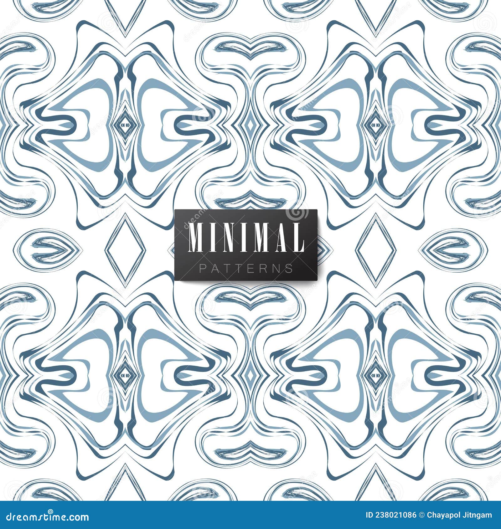 Collection of Seamless Patterns. Minimalistic Style. Blue and White ...