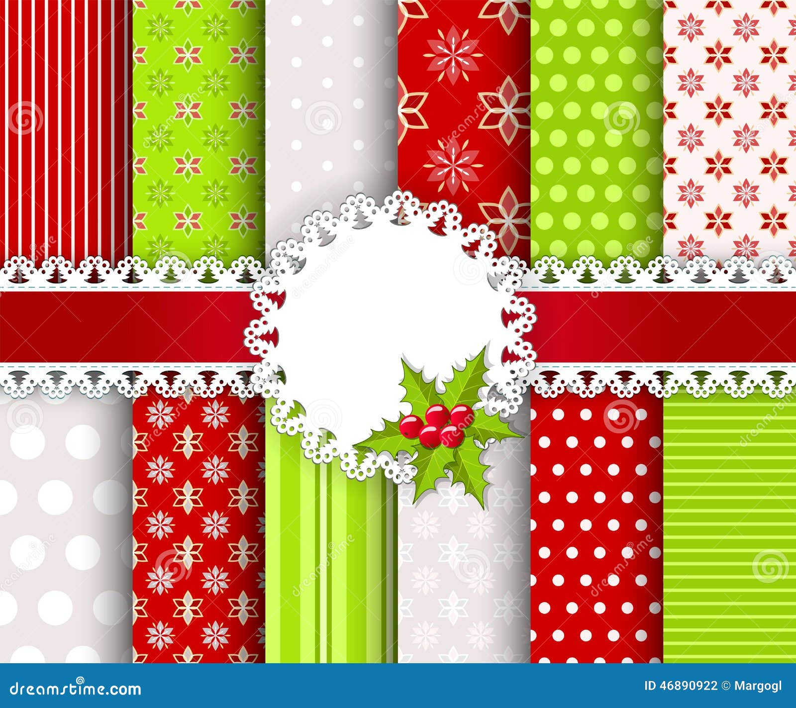 Collection Seamless Patterns for Scrapbook. Stock Vector - Illustration ...