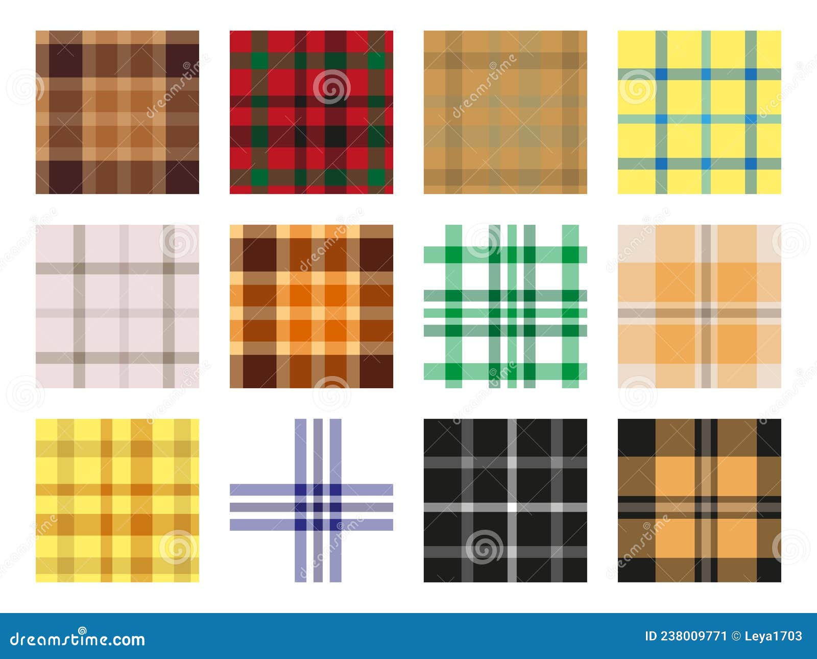 Collection of Seamless Patterns with a Traditional Scottish Pattern ...