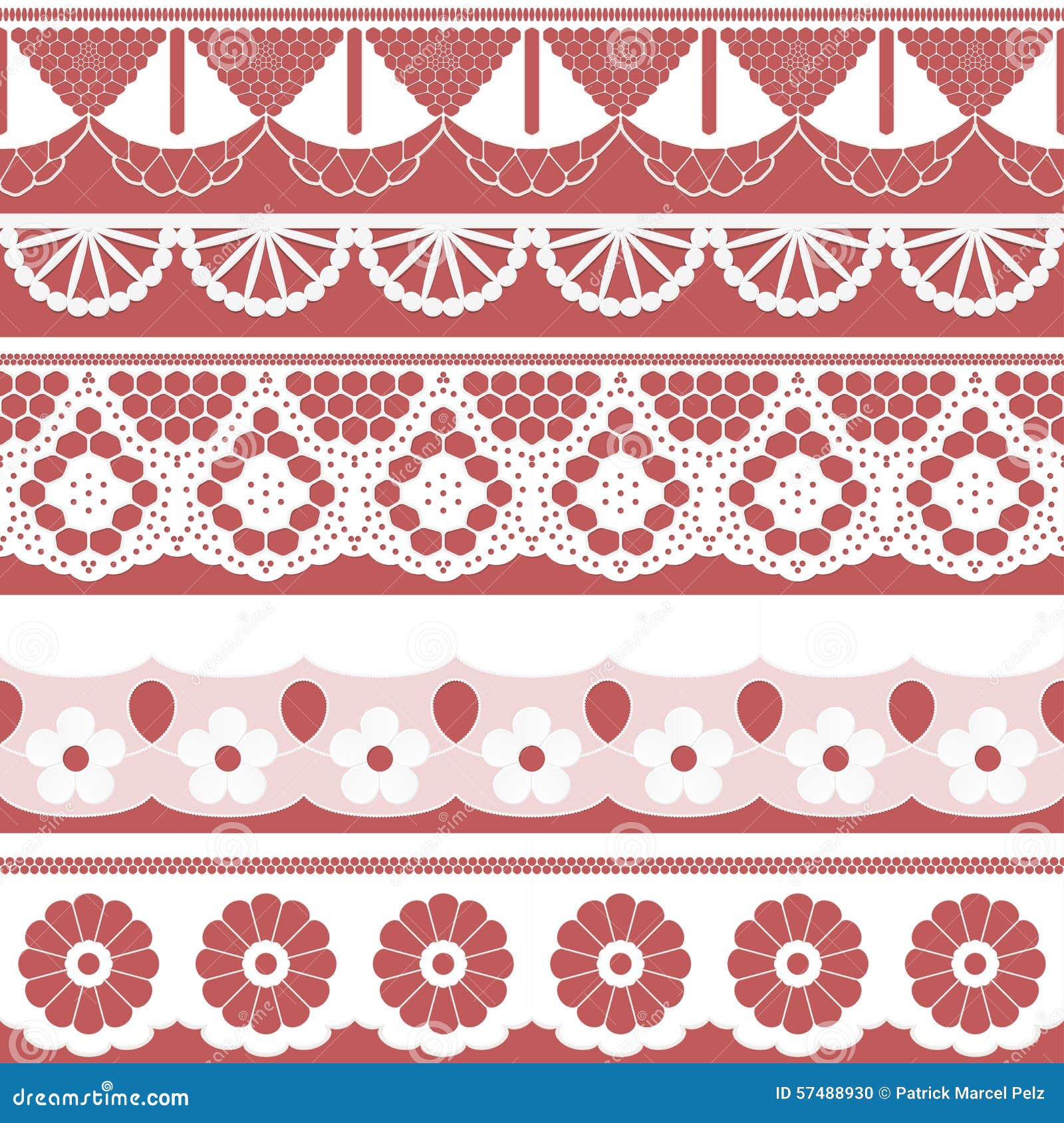 Collection Seamless Ribbons - Festoons Stock Vector - Illustration of ...