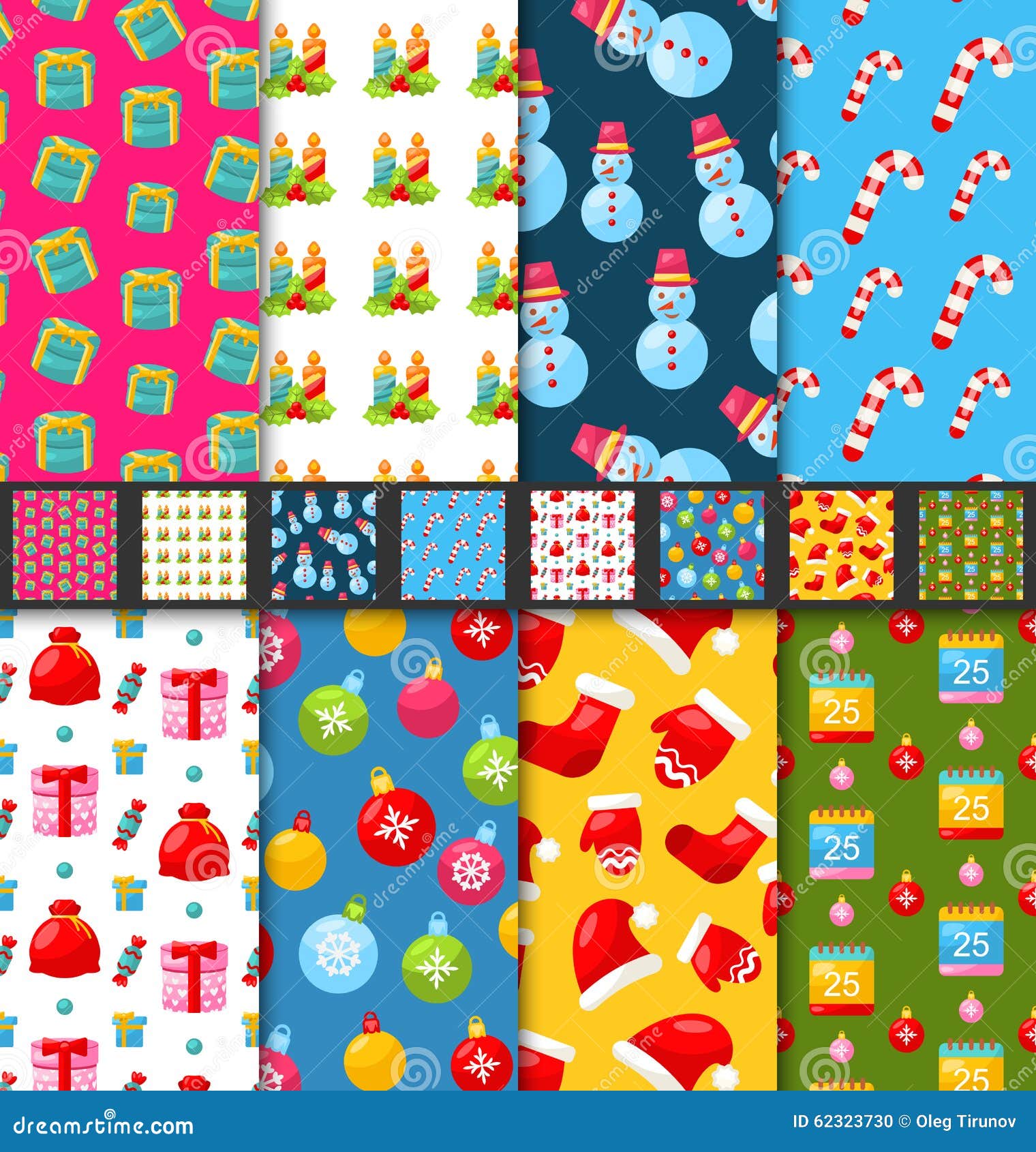 Collection Seamless Textures for Winter Holidays Stock Vector ...