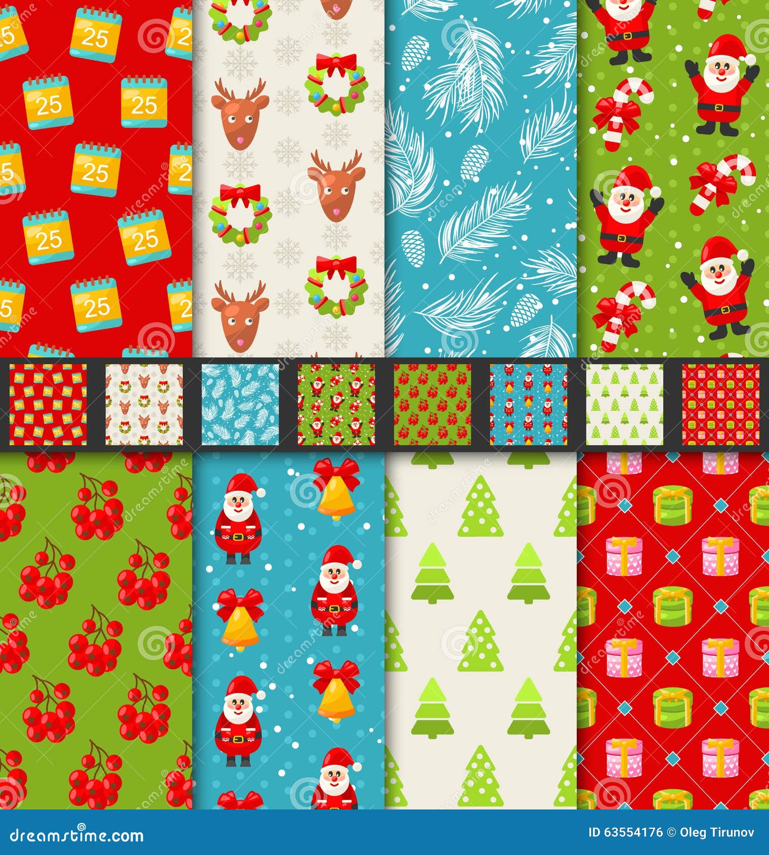 Collection Seamless Textures for Winter Holidays Stock Vector ...