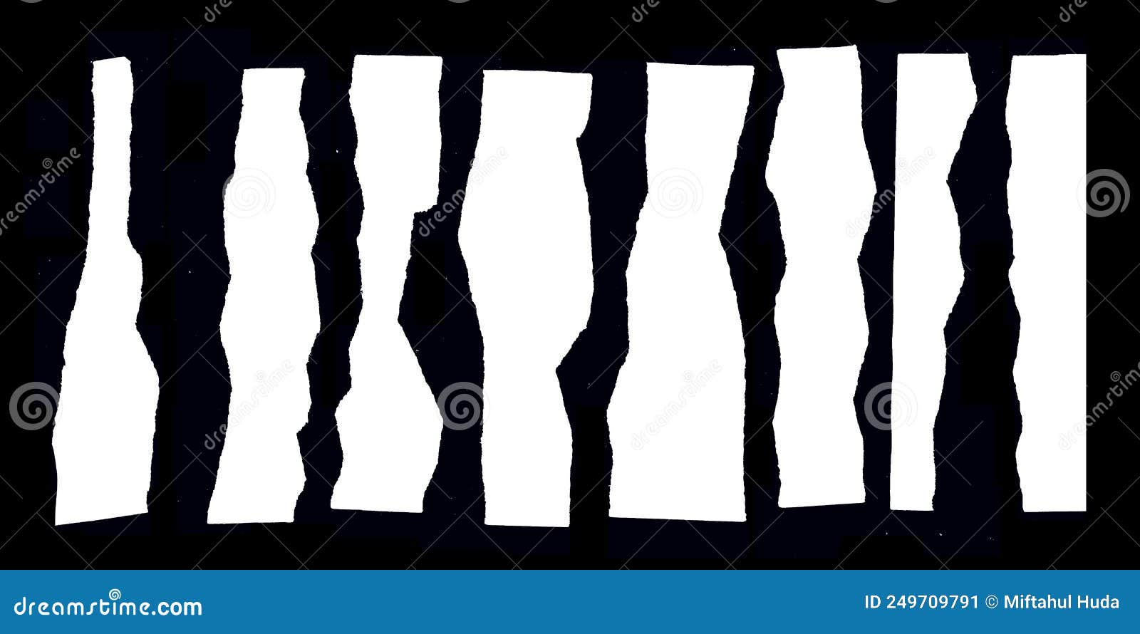 Set of Torn Paper Edges Design Element. Stock Illustration ...