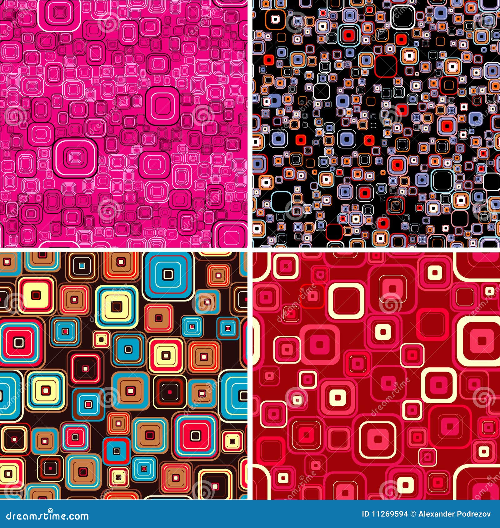 Collection SEAMLESS Wallpapers. Stock Vector - Illustration of ...