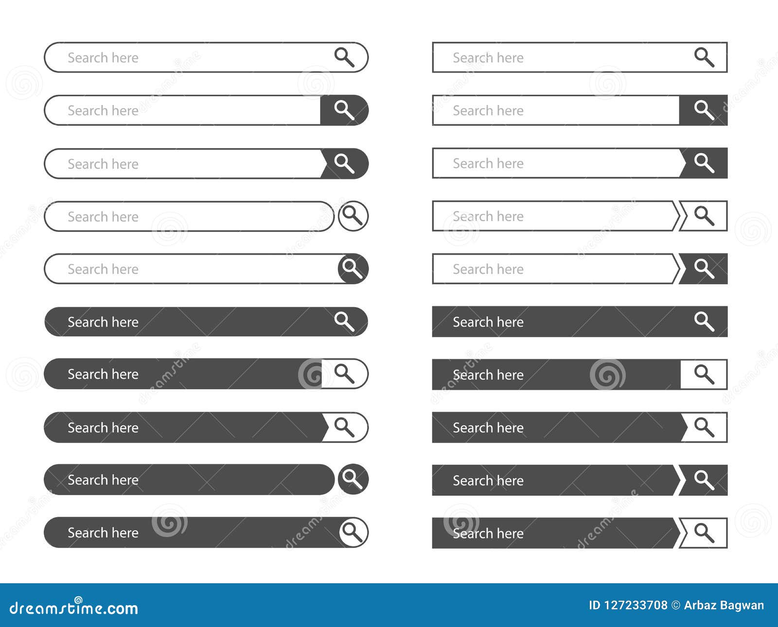 Search Bar Web Set Collection Stock Vector - Illustration of background ...