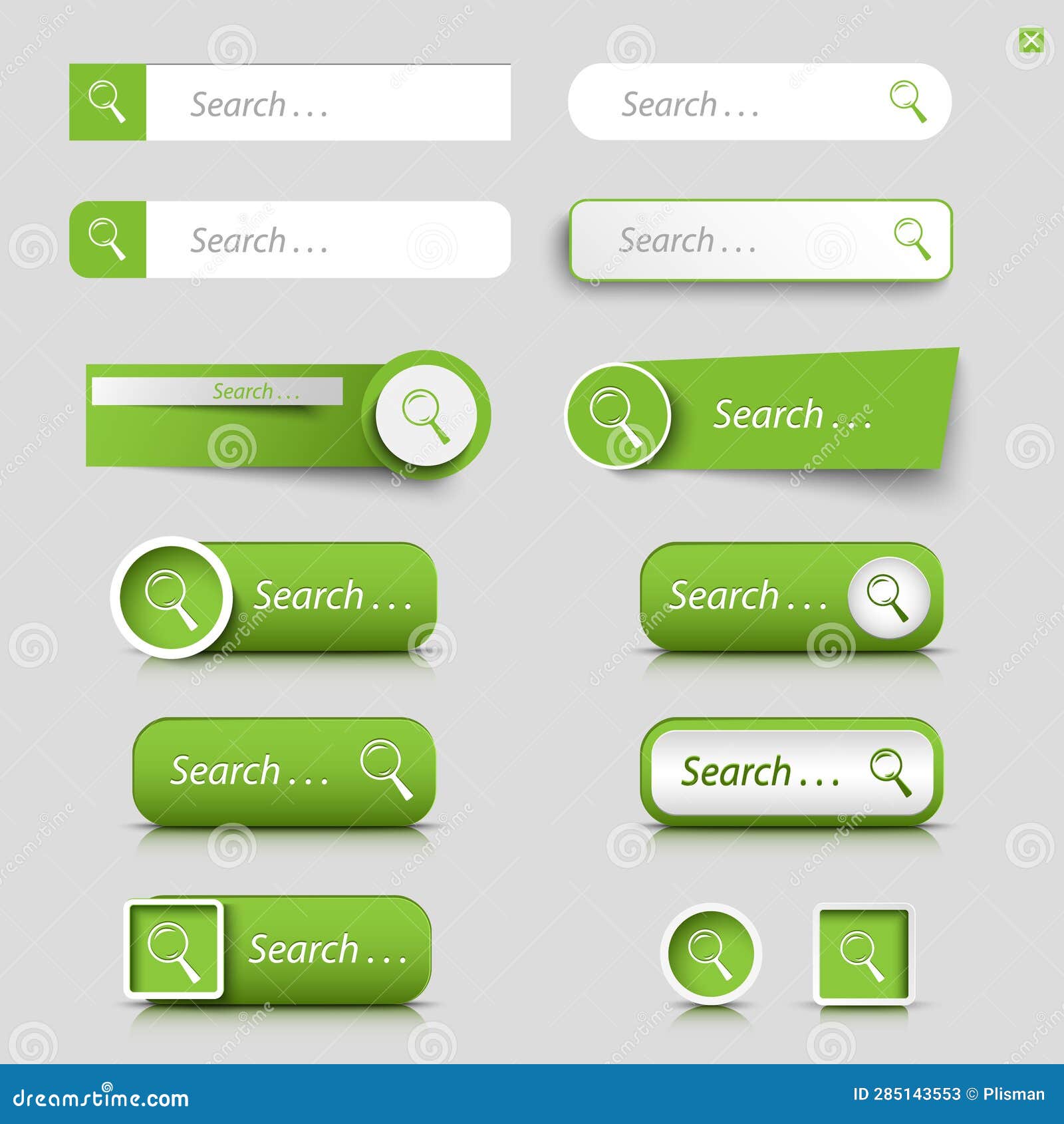 Collection of Search Web Buttons in Green Design Stock Vector ...
