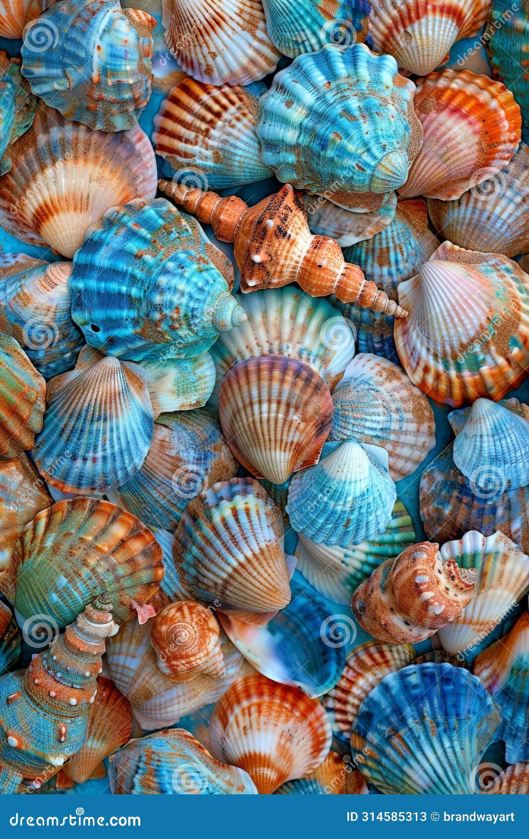 Assorted Seashells in Various Colors Stock Illustration - Illustration ...