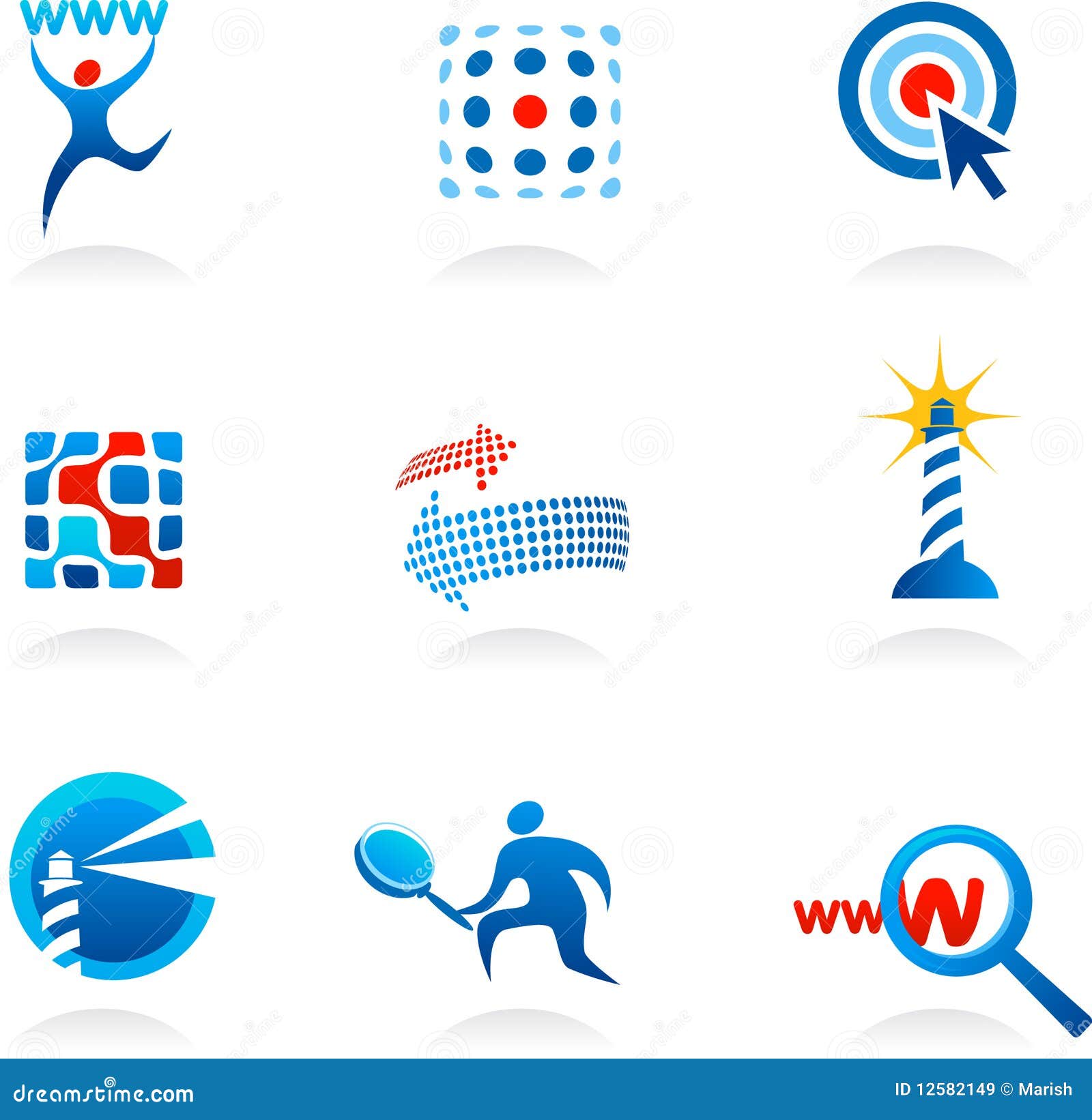 Collection of Seo Icons and Logos Stock Vector - Illustration of glass ...