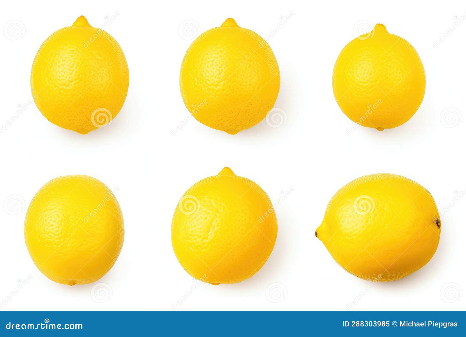 A Collection of Separated Lemon Fruits Isolated on a White Background ...