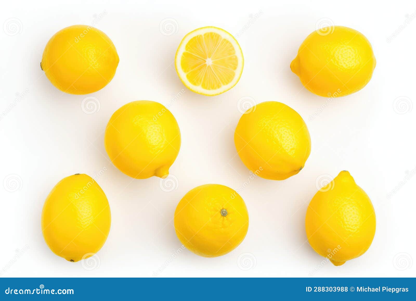 A Collection of Separated Lemon Fruits Isolated on a White Background ...