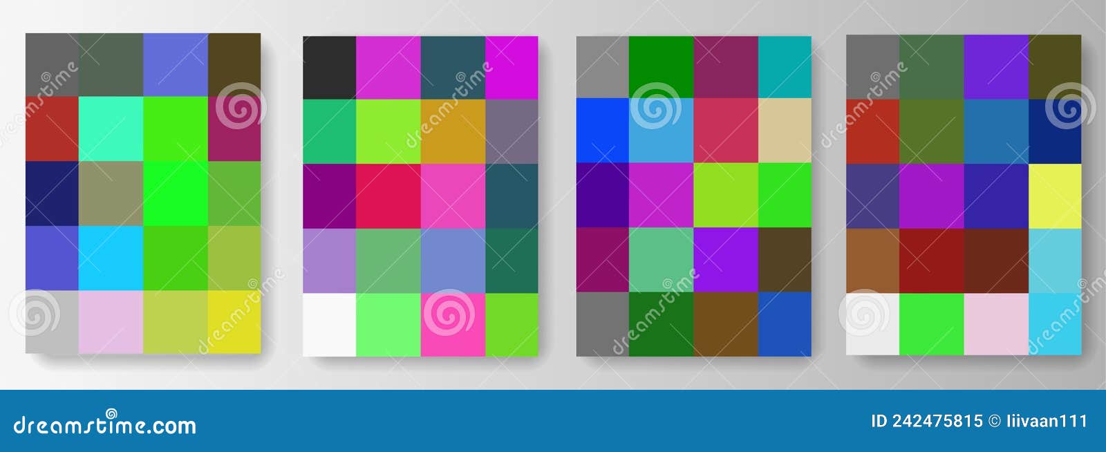 Collection Set of Backgrounds from Colorful Pixel Squares Stock Vector ...