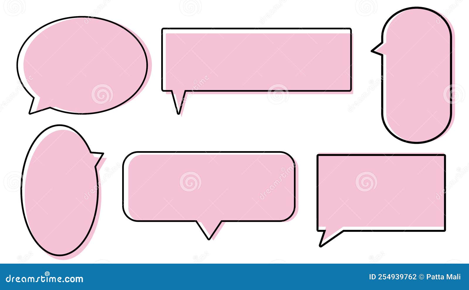 Collection Set of Blank Colorful Speech Bubble, Quotes Box, Text Box ...