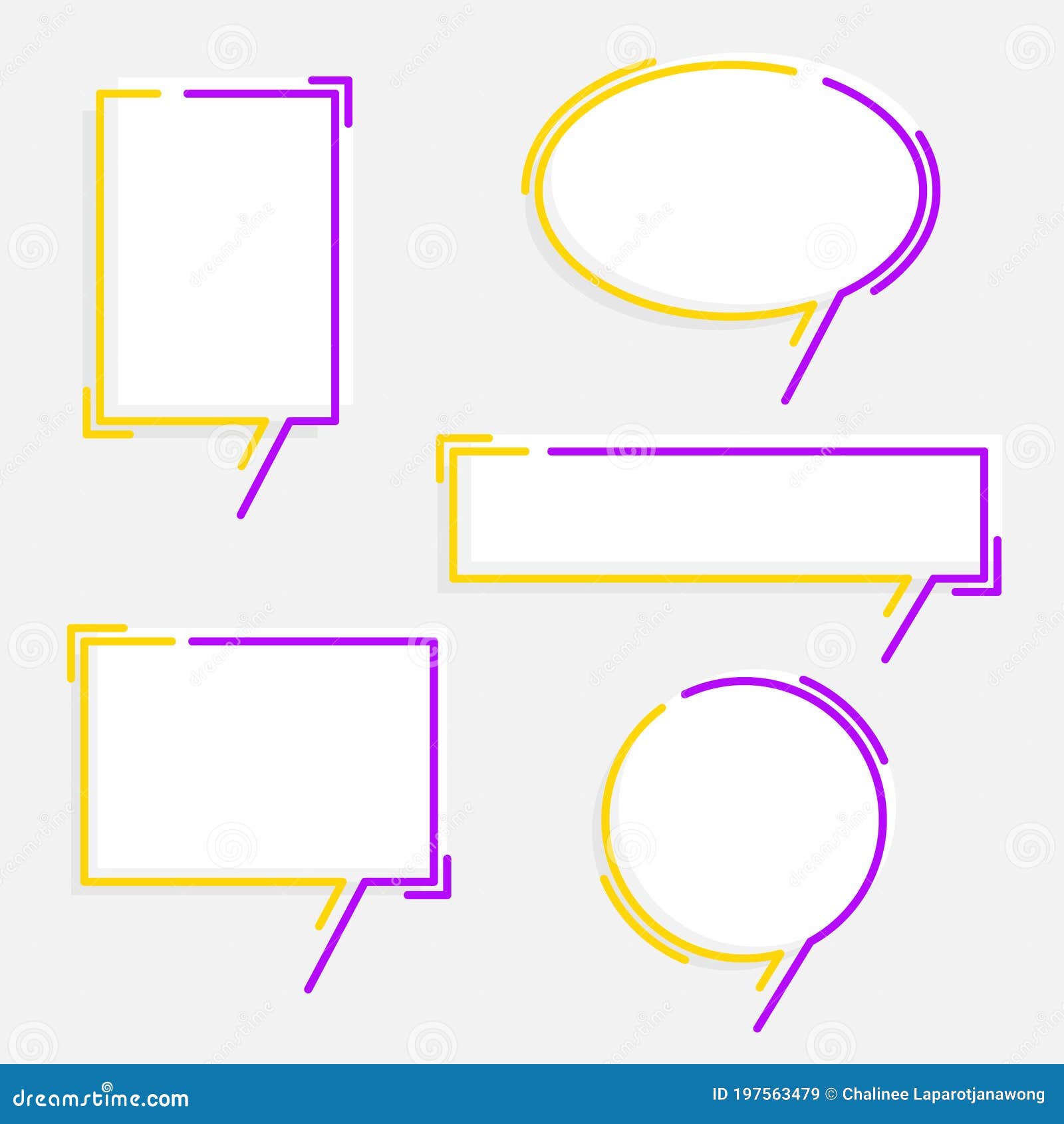 Collection Set of Blank Hand Drawing Speech Bubble Balloon, Think Speak ...