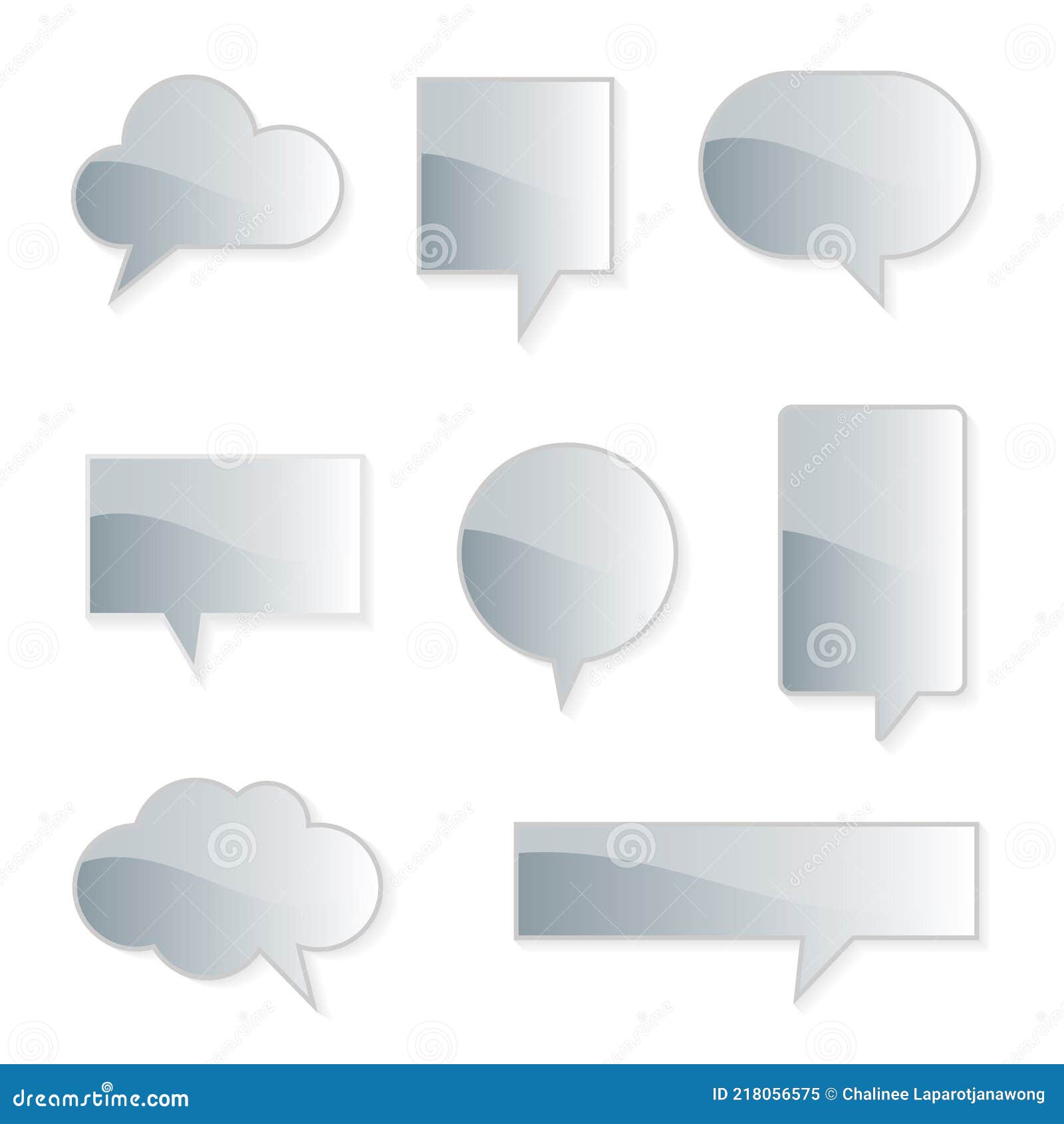 Collection Set of Blank Hand Drawn Speech Bubble Balloon with Shadow ...