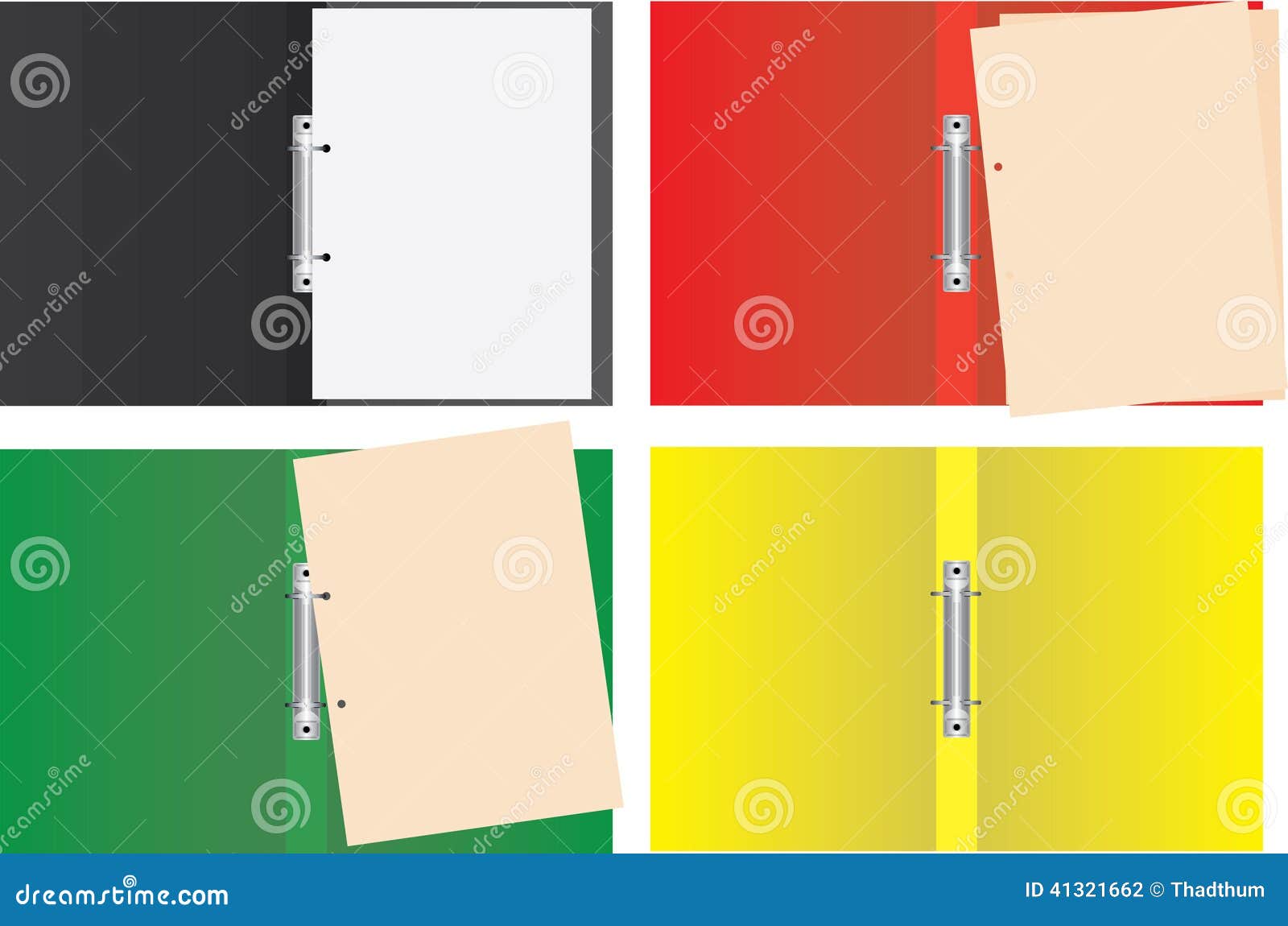 Collection Set of Colorful Folders Stock Vector - Illustration of ...