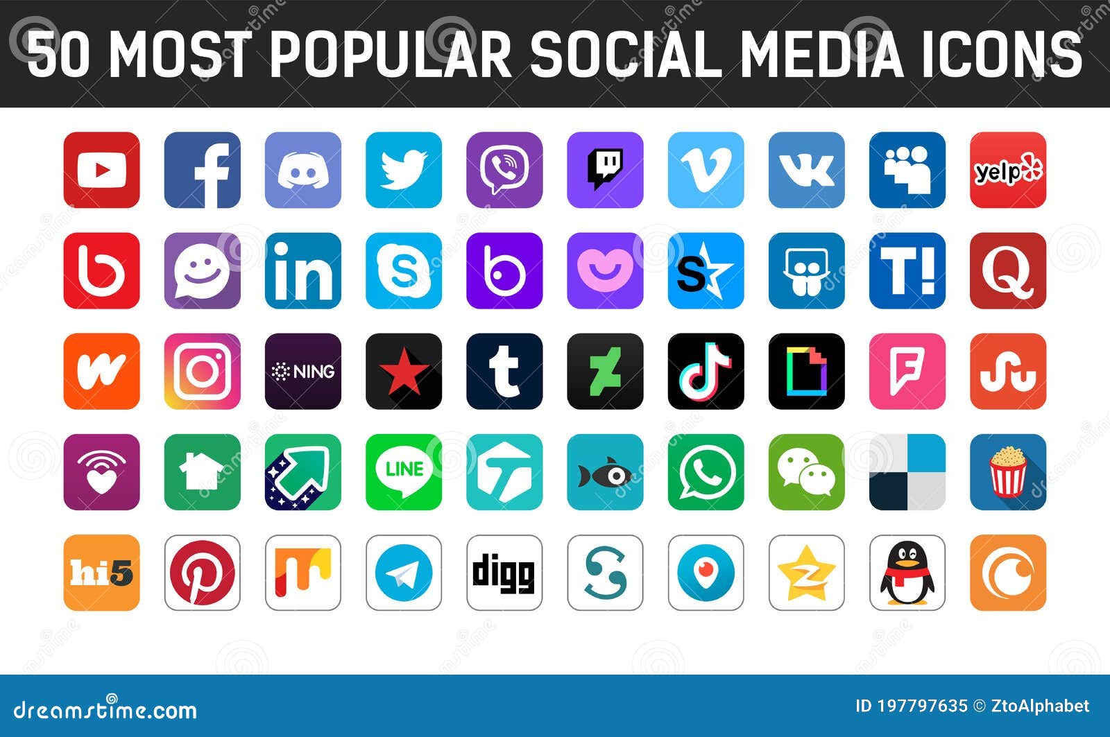 Social Media and Networking Icons Collection Set Stock Vector ... Social Media and Networking Icons Collection Set Stock Vector ...