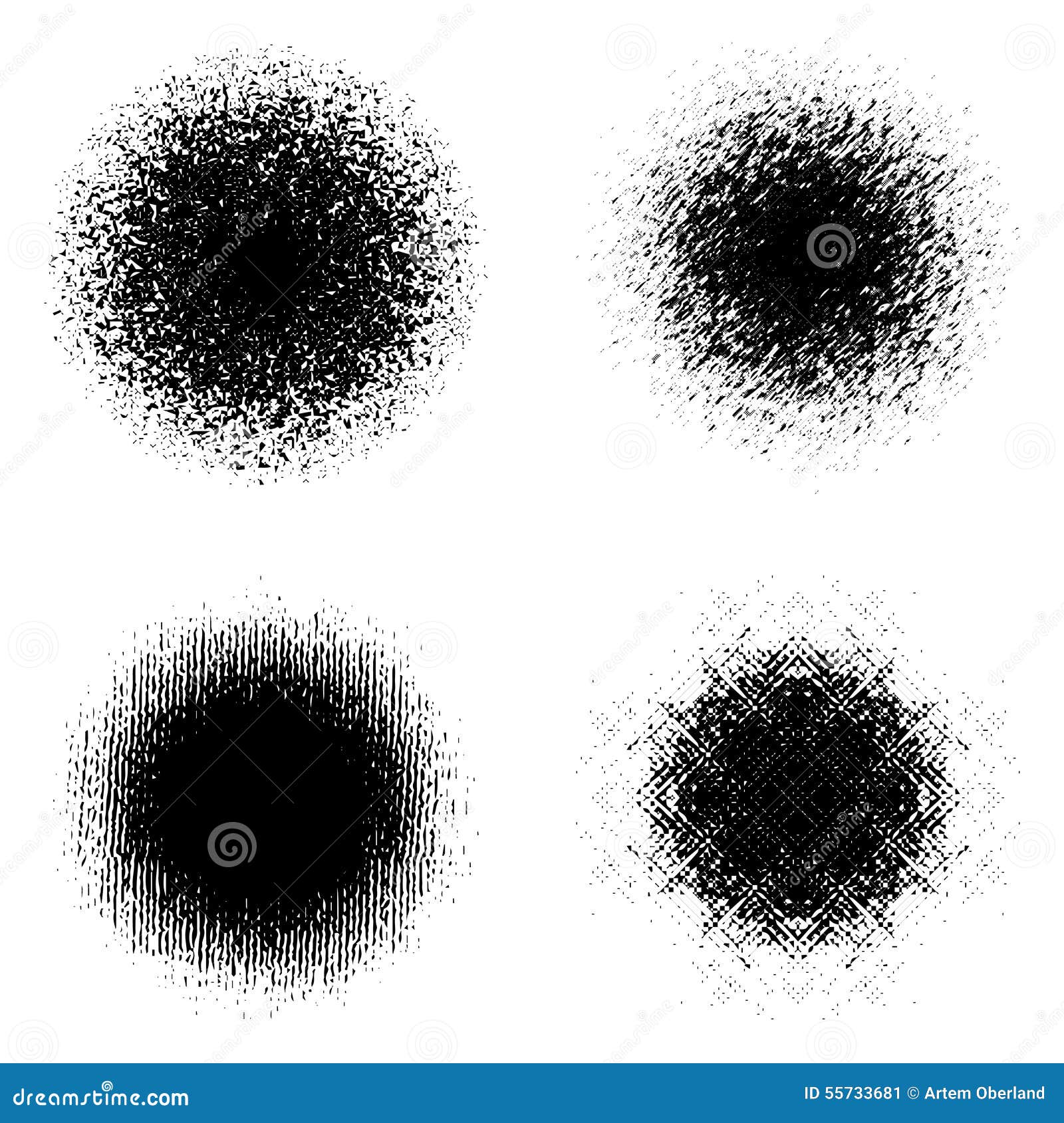 Collection Set of Different Abstract Halftone Art Elements Stock Vector ...