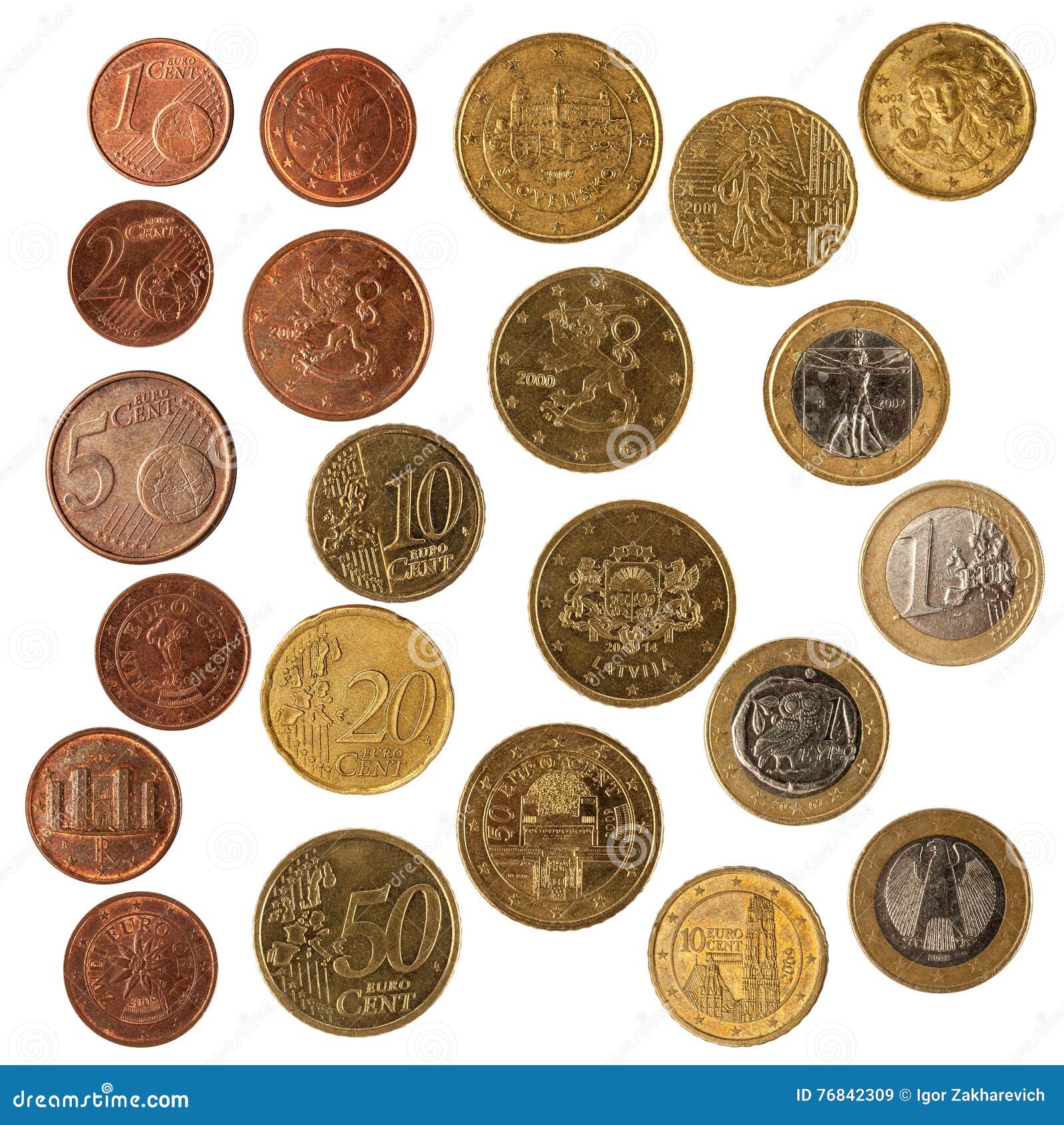 Collection Set of Euro Coins Stock Image - Image of euro, market: 76842309
