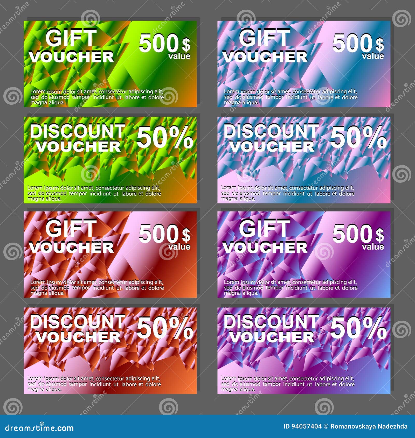 Collection, Set of Gift Vouchers and Discount Vouchers. Stock Vector ...