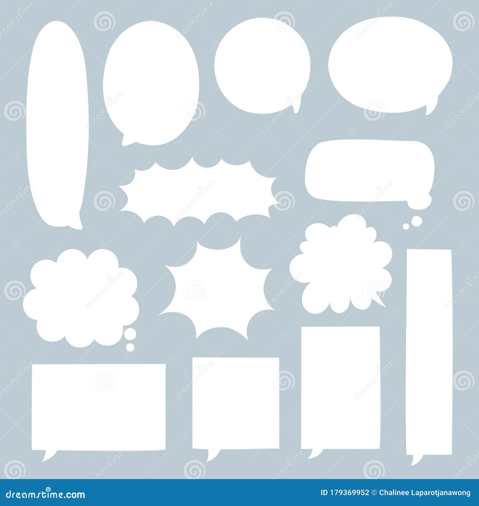 Collection Set of Hand Drawing Frame Border, Blank Speech Bubble ...