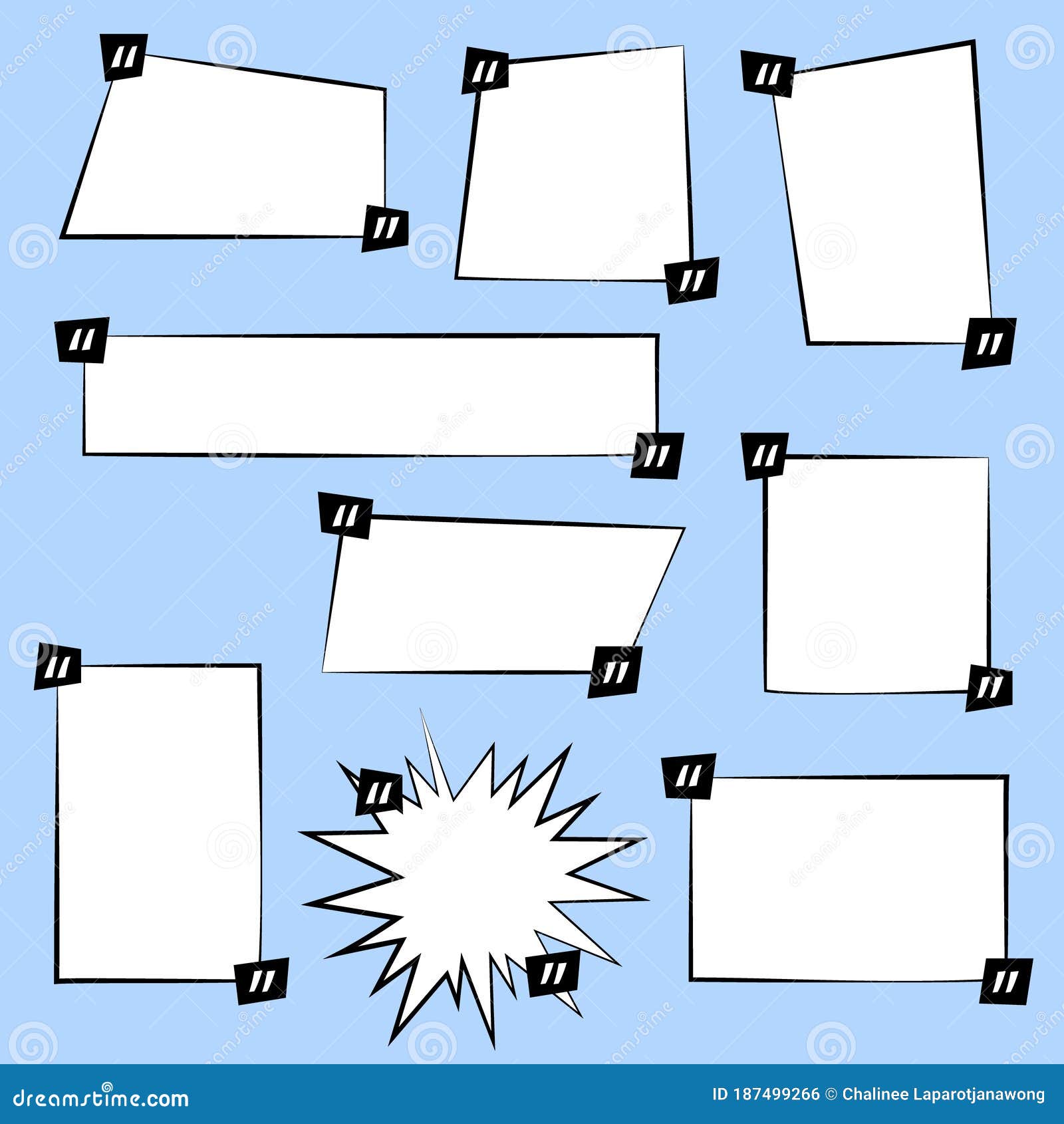 Collection Set of Hand Drawing Line Frame Border, Speech Bubble Balloon ...