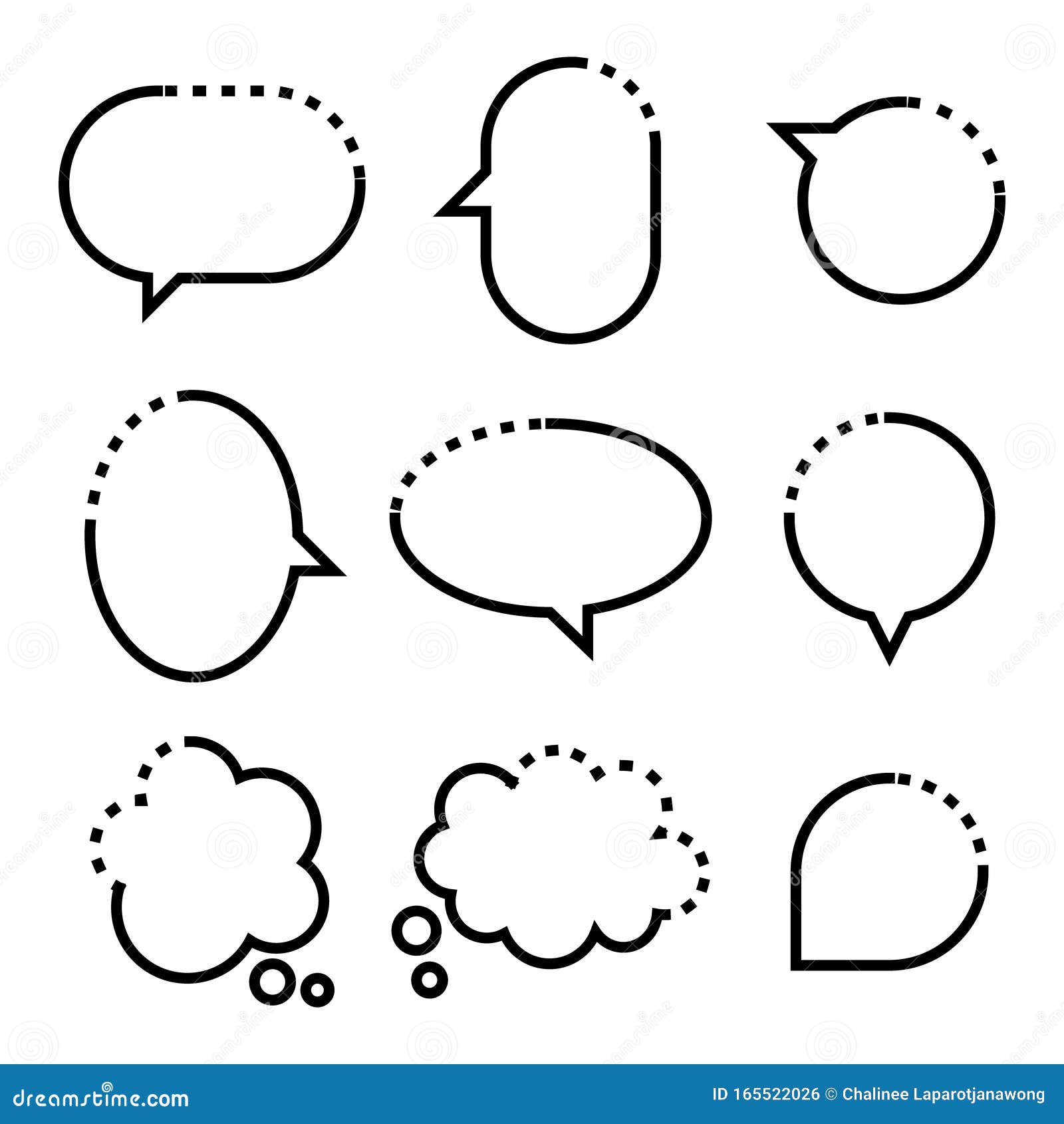 Collection Set of Hand Drawn Line Frame Border,blank Speech Bubble ...