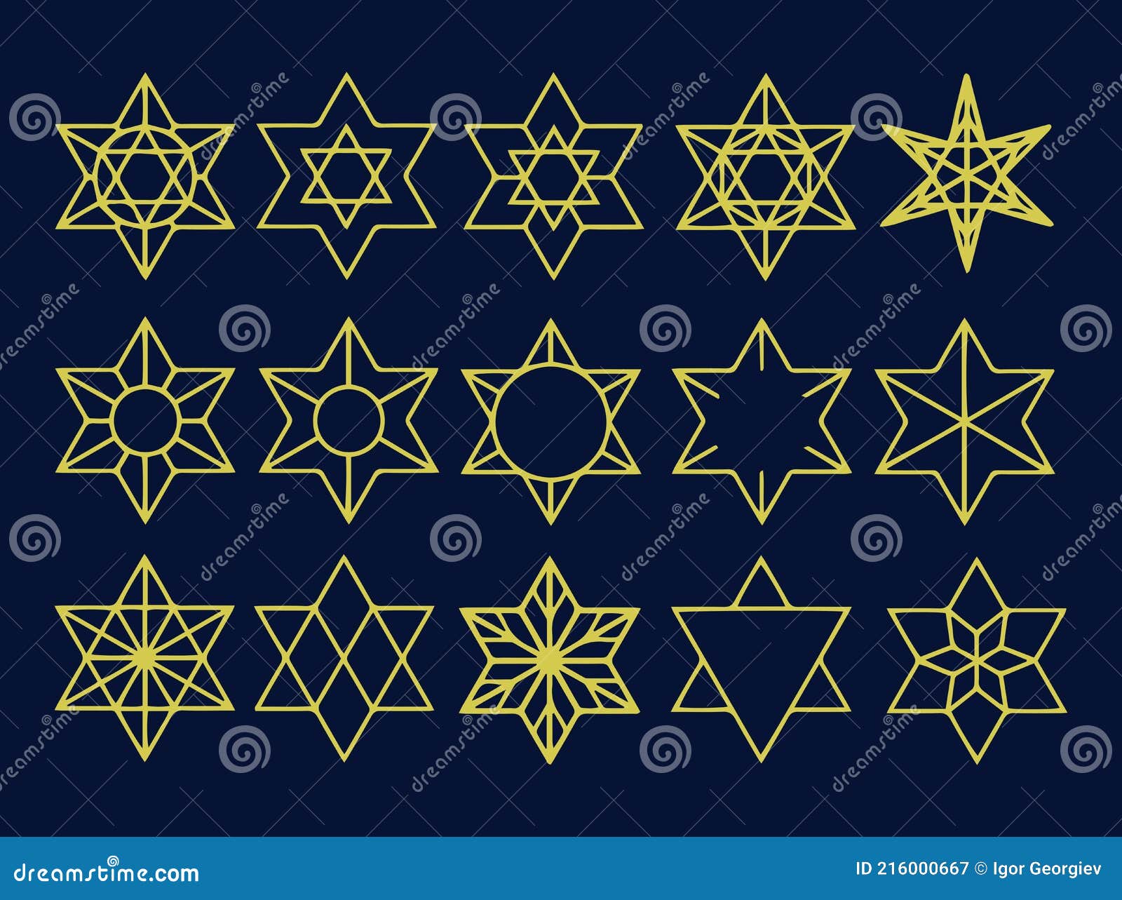 Collection Set of Label Star Vector Illustration Poster Template Stock ...