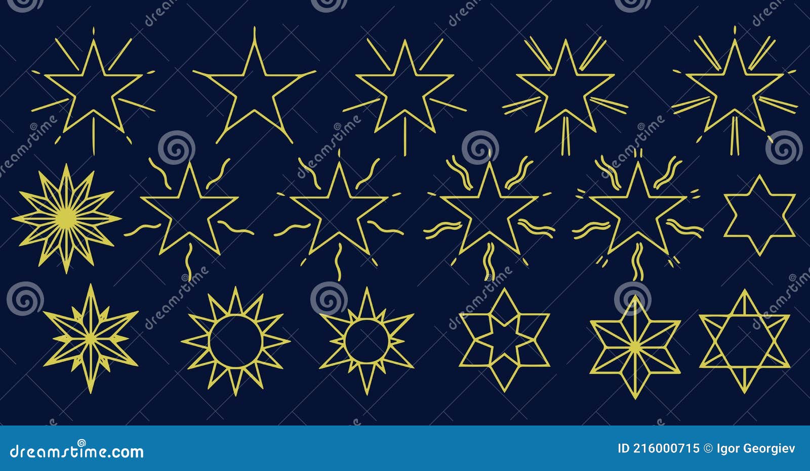 Collection Set of Label Star Vector Illustration Poster Template Stock ...