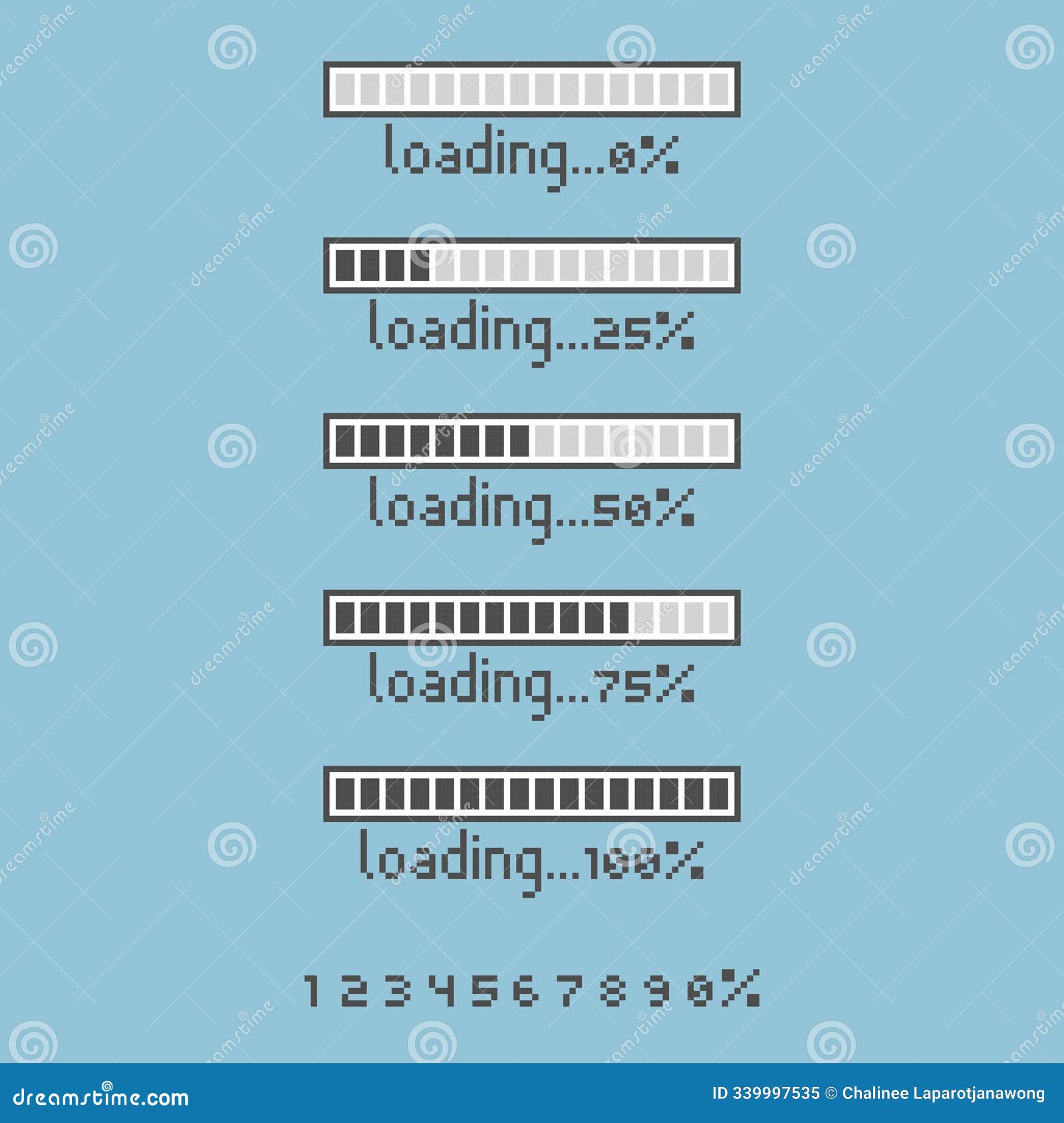 Pixel Loading Image For Game Assets Cartoon Vector | CartoonDealer.com ...