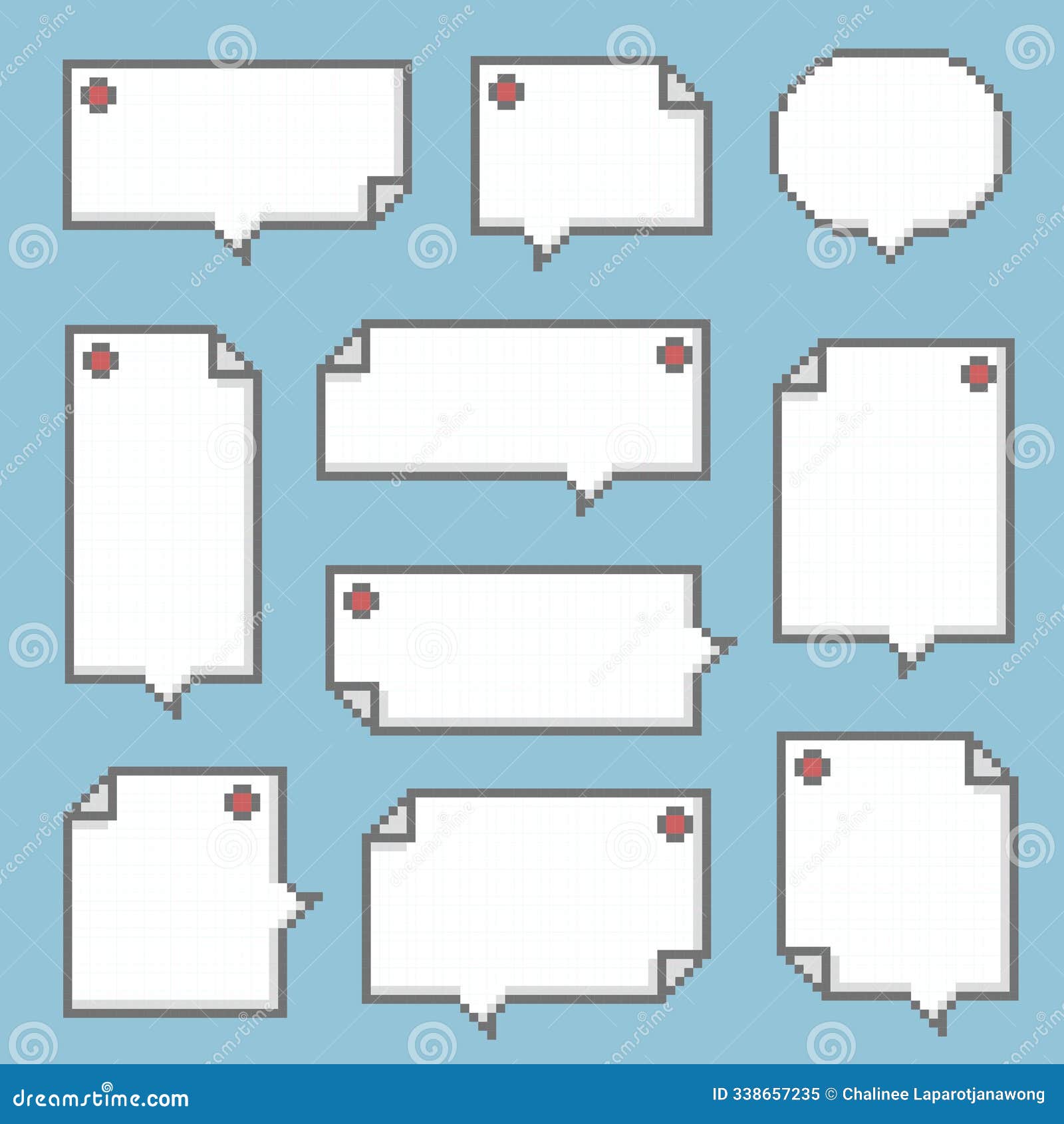 Pixel Art Speech Bubble Showing Three Dots For Suspense Cartoon Vector ...