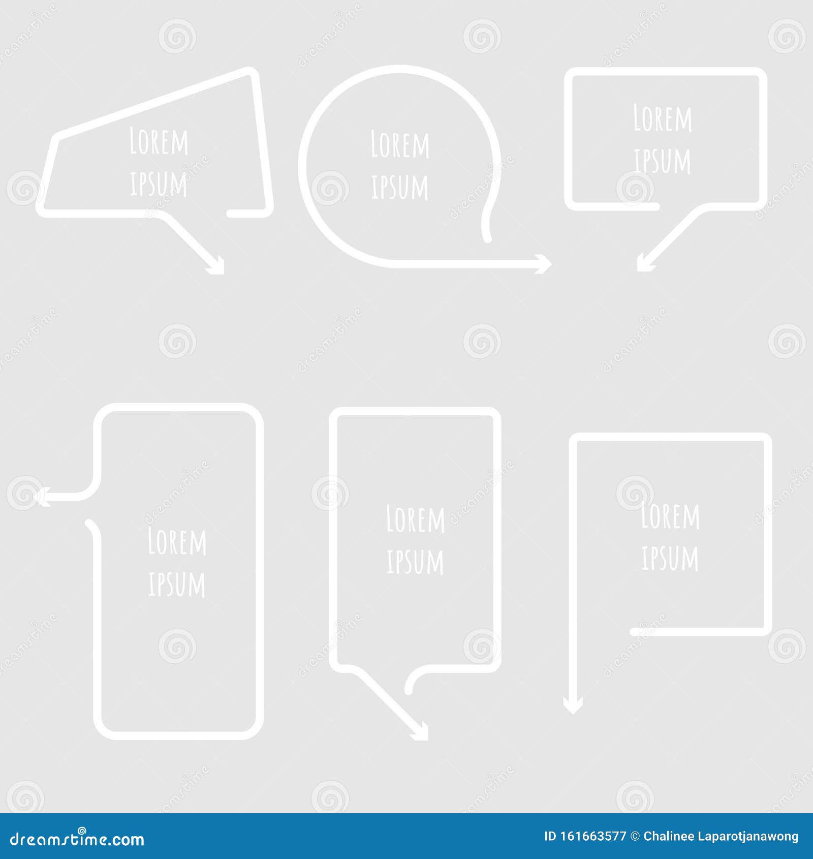 Collection Set of Speech Bubble Balloon with Arrow Point, Think, Frame ...