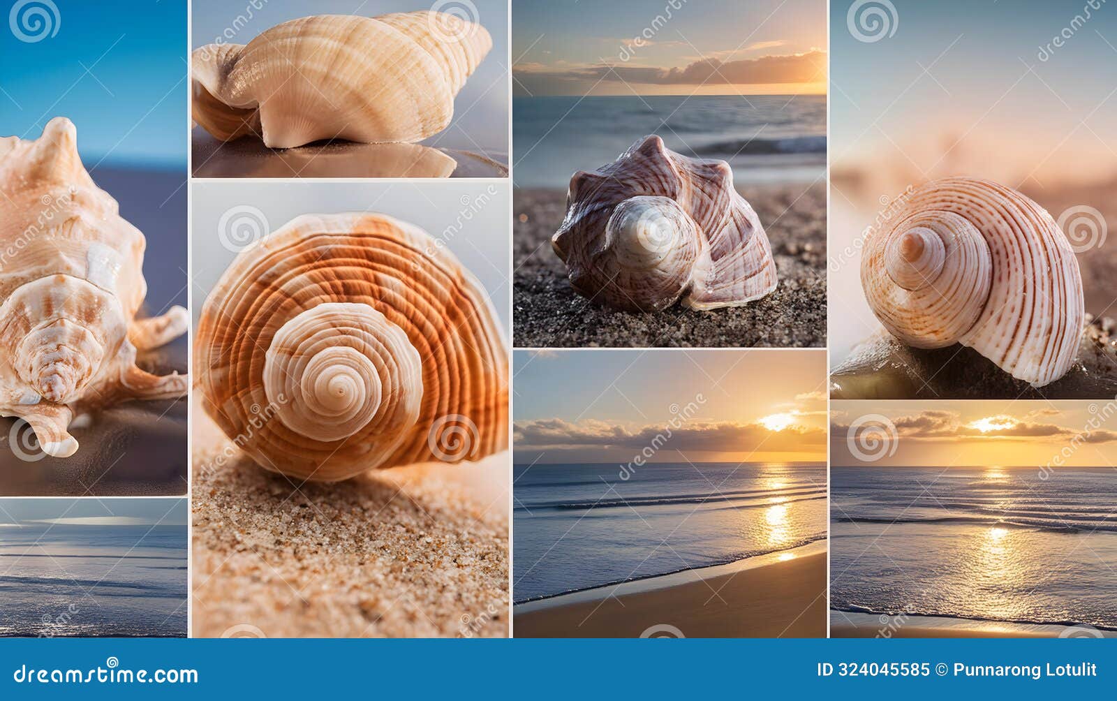 Collection Set of Tranquil Shell on Digital Art Concept, Generative AI ...