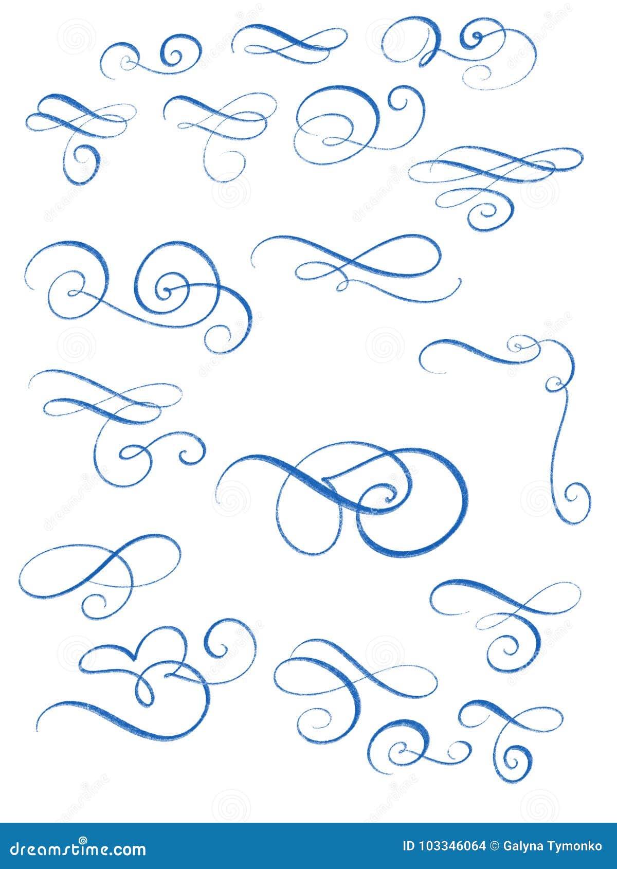 Collection or Set of Vintage Styled Calligraphic Flourishes Stock ...