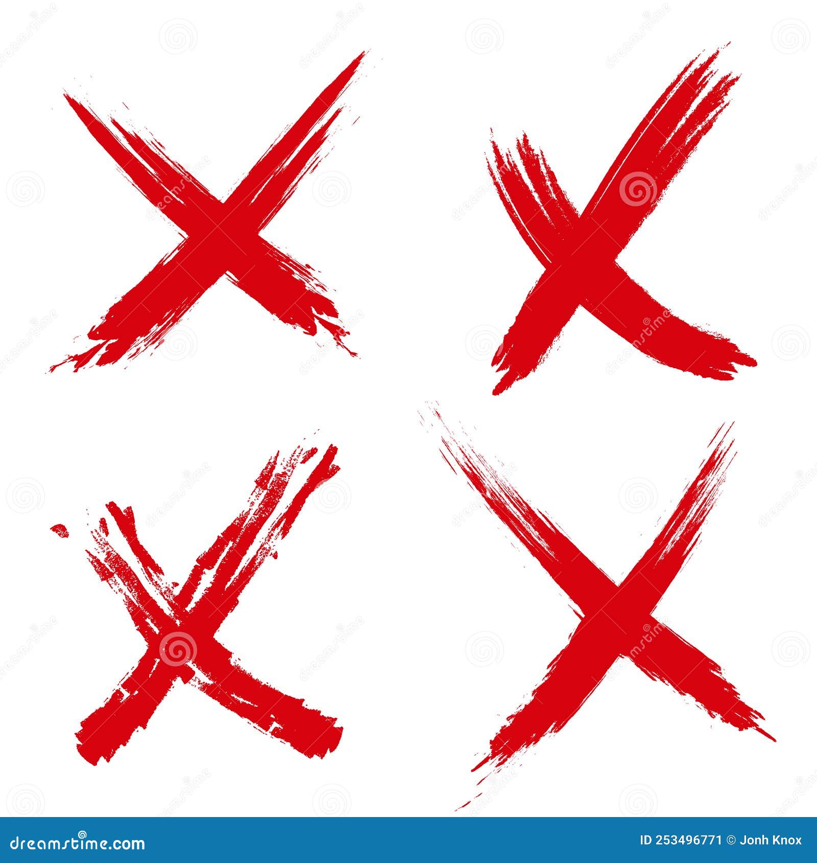 Collection of Sets of Crosses Drawn with a Brush. Vector Illustration ...