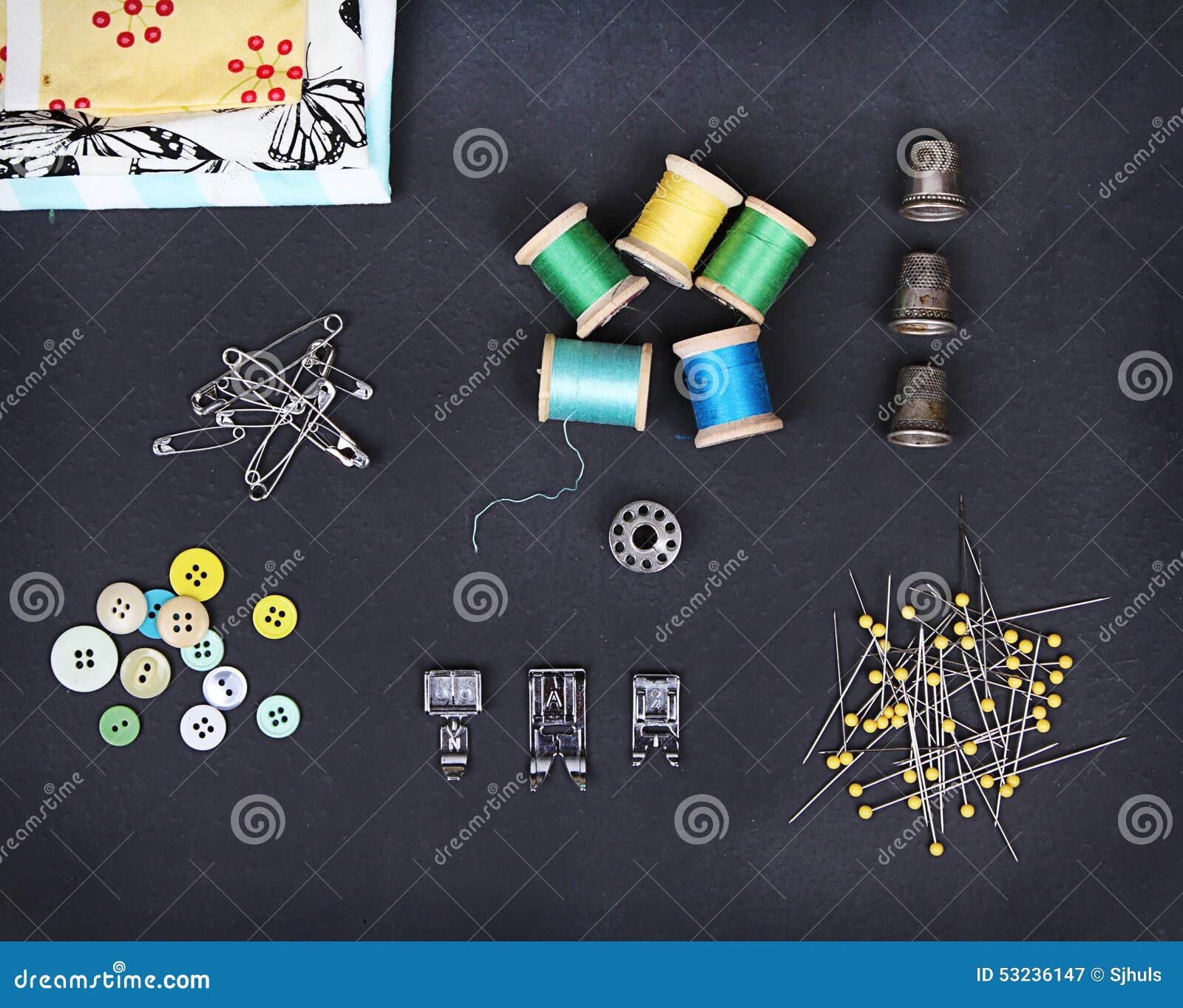 A Collection of Sewing Items Stock Image - Image of material, fashion ...