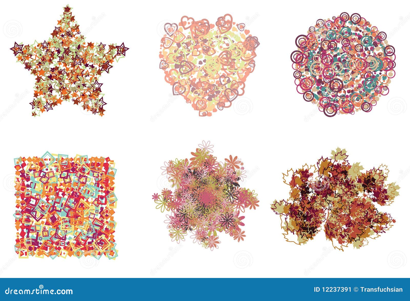 Collection of Shapes Filled with Different Shapes Stock Vector ...