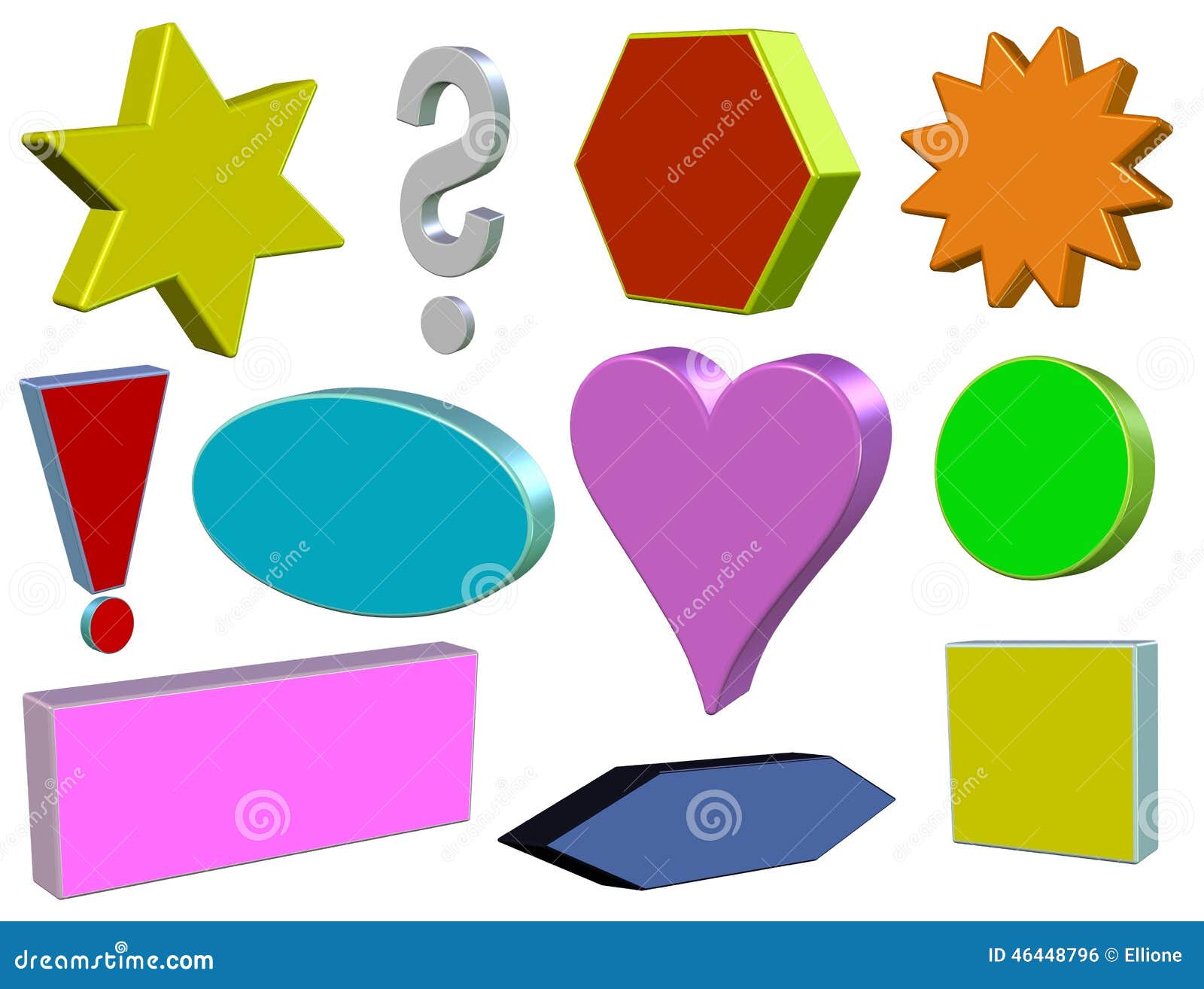 Collection of shapes stock illustration. Illustration of exclamation ...