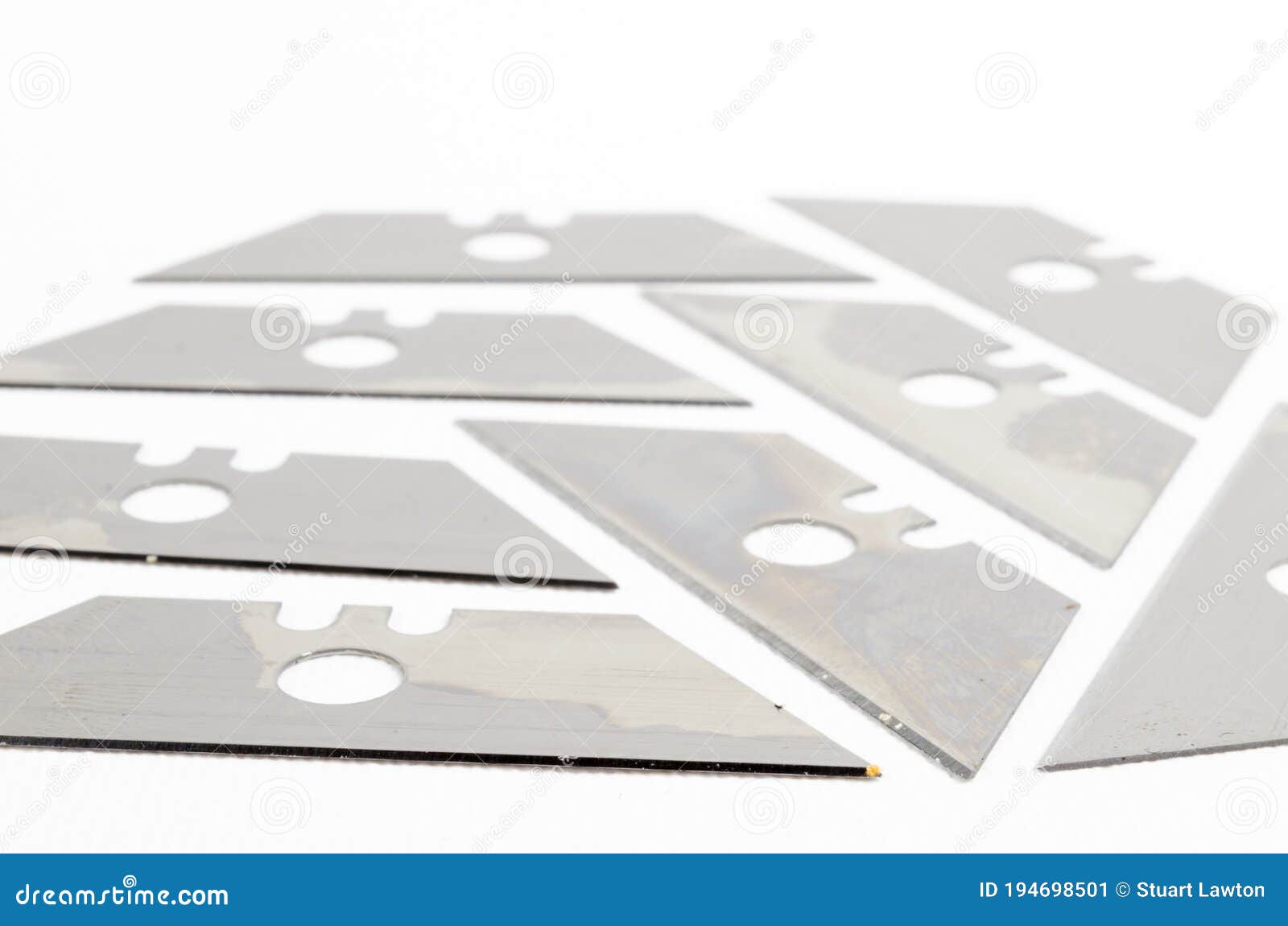 Collection of Sharp Metallic Utility Knife Blades Stock Image - Image ...