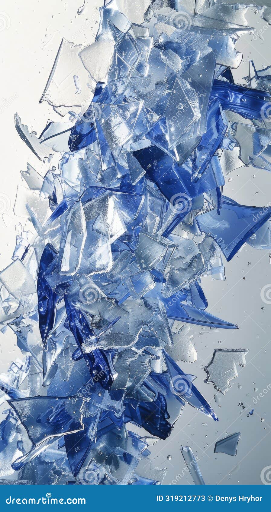 A Collection of Shattered Glass Pieces Stacked on a Tabletop Stock ...