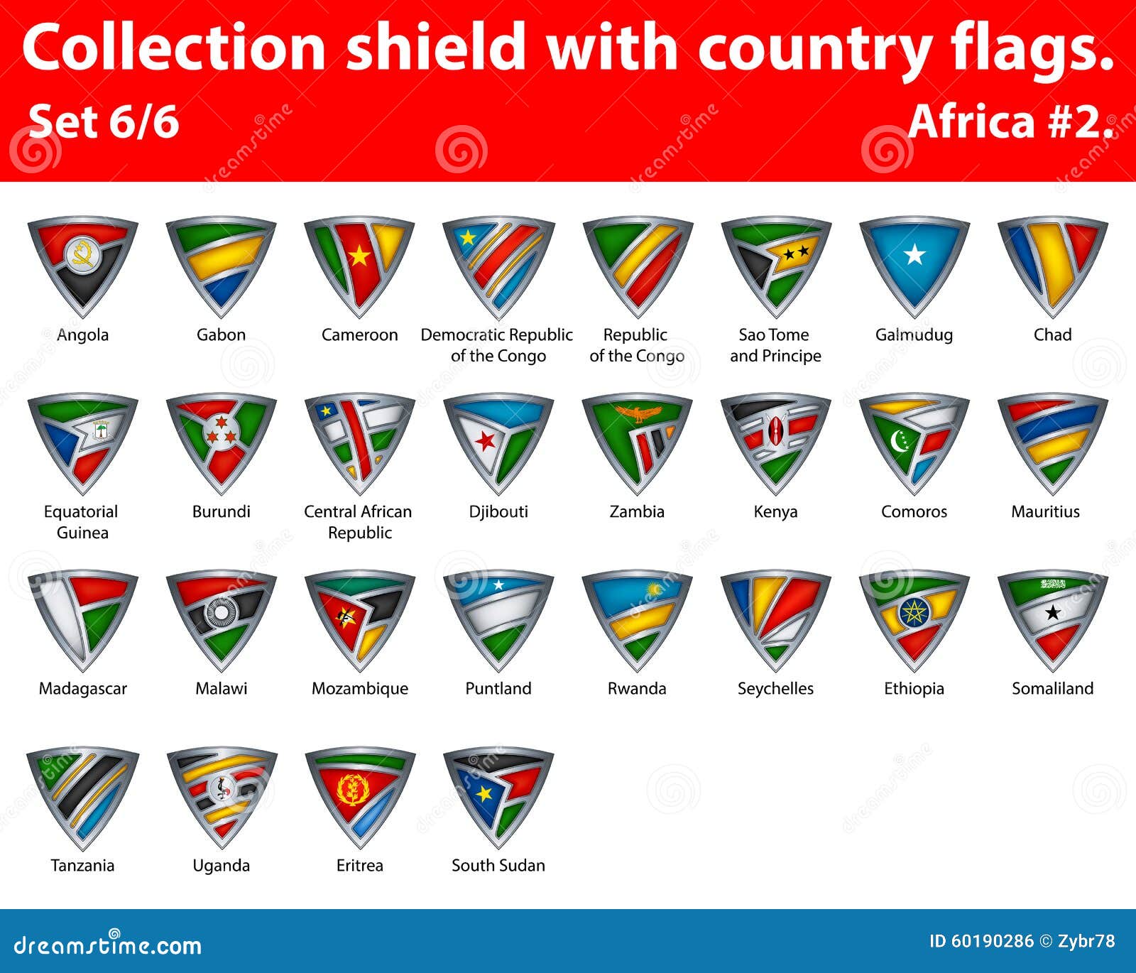 Collection Shield with Country Flags. Part 6 of 6 Stock Vector ...