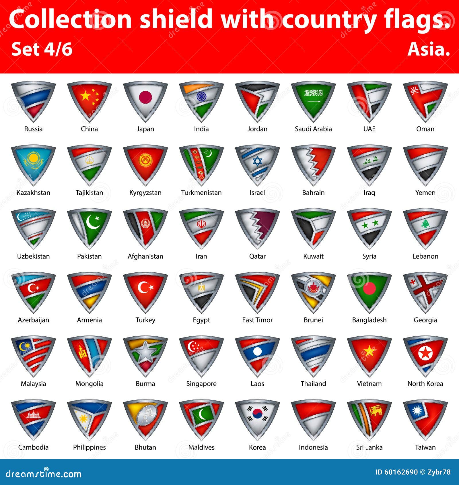 Collection Shield with Country Flags. Part 4 of 6 Stock Vector ...