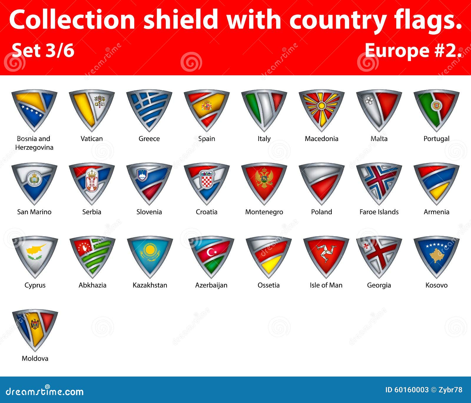 Collection Shield with Country Flags. Part 3 of 6 Stock Vector ...