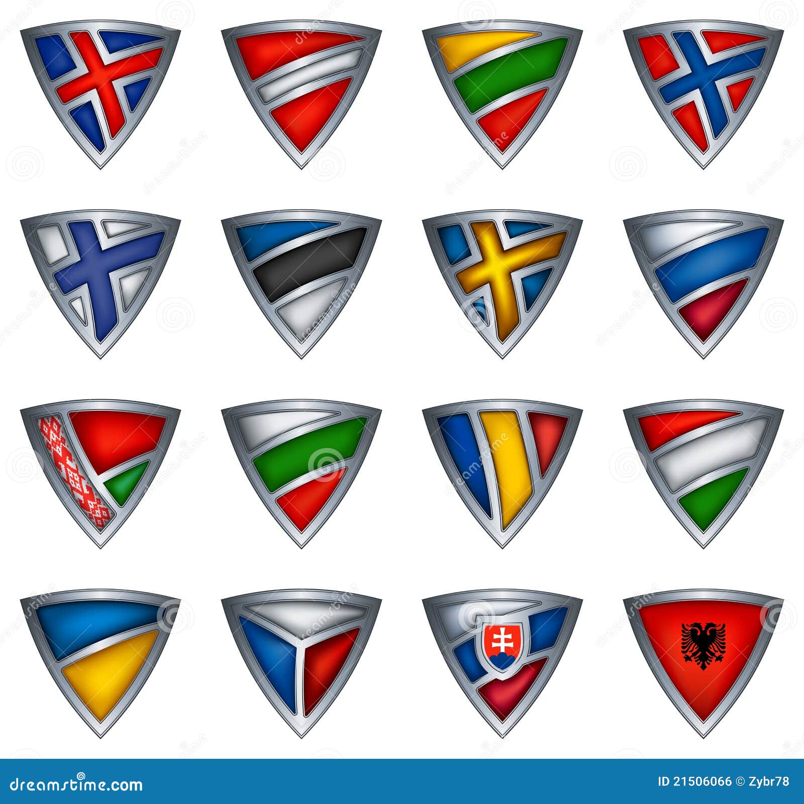 Collection Shield with Flag of the Europe Stock Vector - Illustration ...