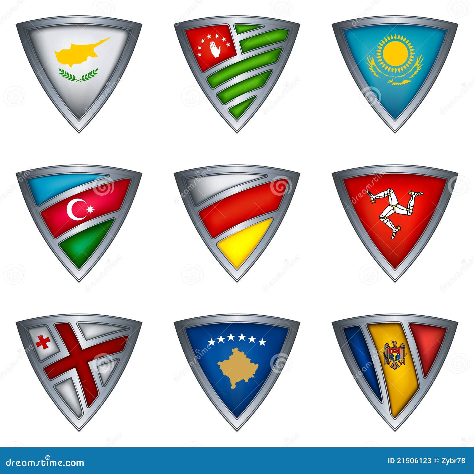 Collection Shield with Flag of the Europe Stock Vector - Illustration ...